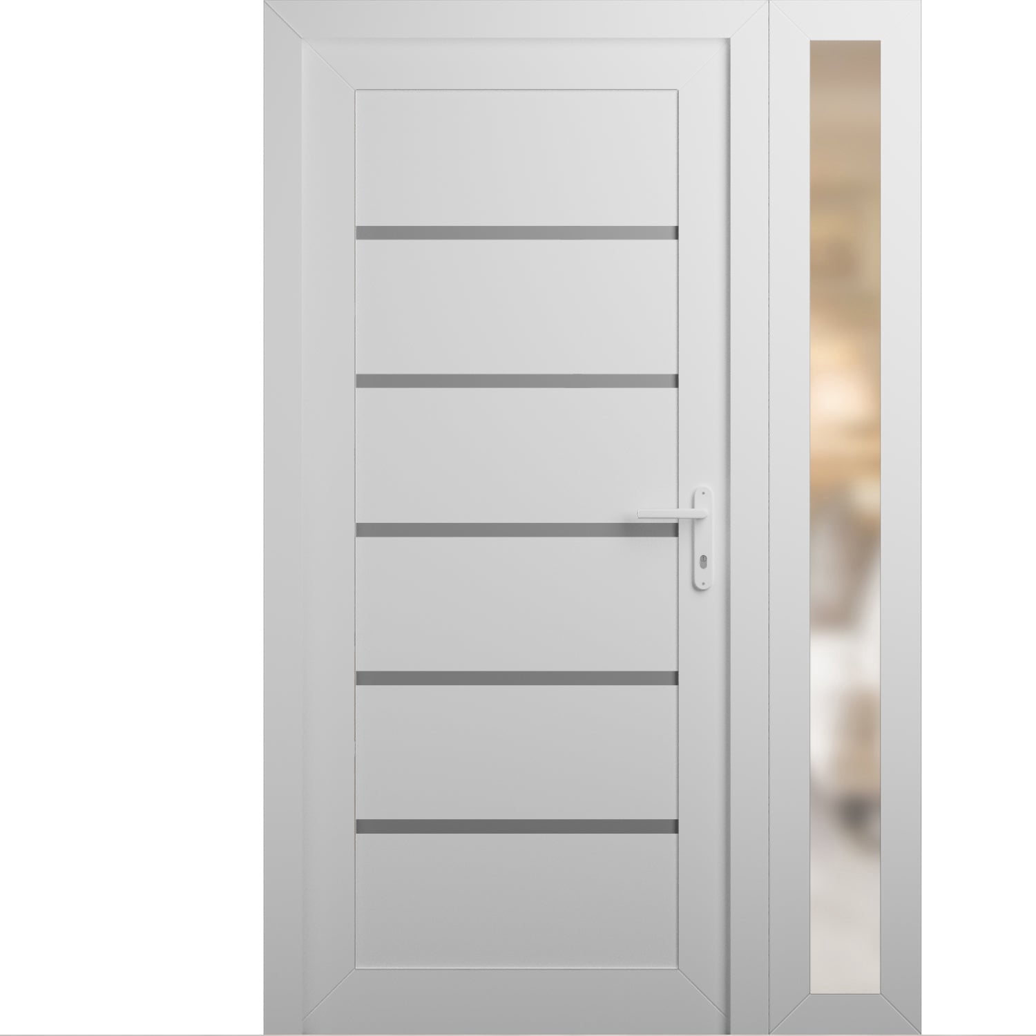 Front Exterior Prehung Metal-Plastic Door | Manux 8415 White Silk ...