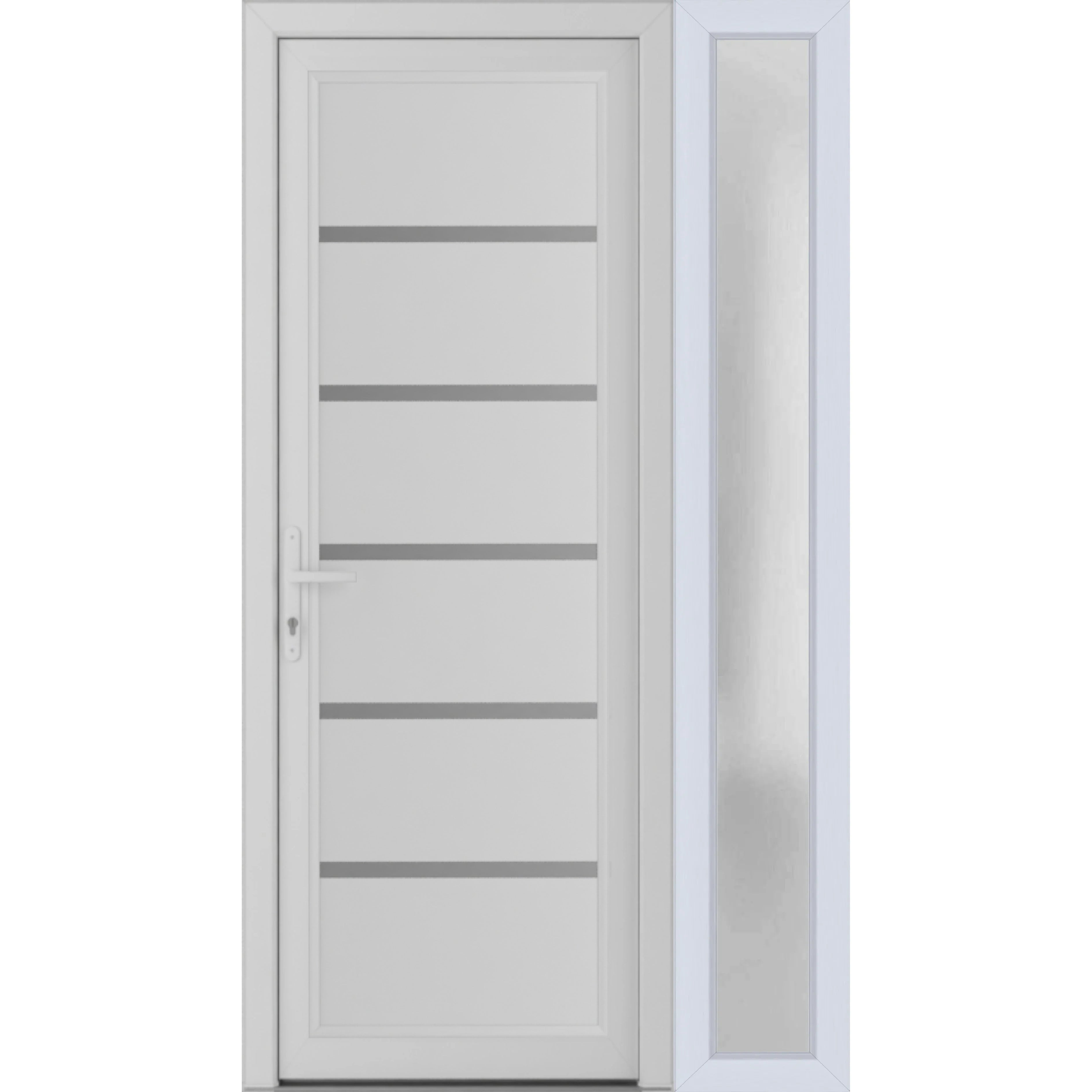 Front Exterior Prehung Metal-Plastic Door | Manux 8415 White Silk ...