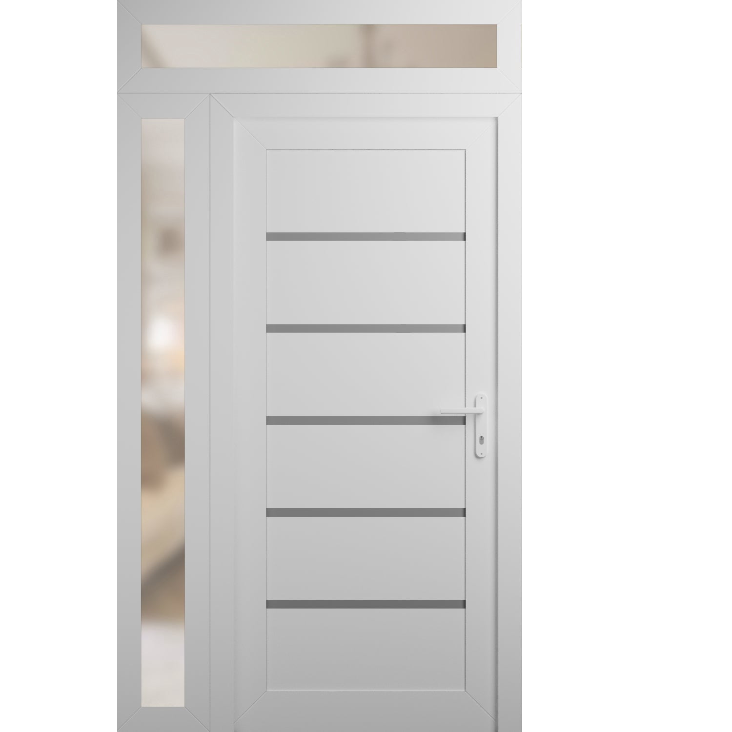 Front Exterior Prehung Metal-Plastic Door | Manux 8415 White Silk ...