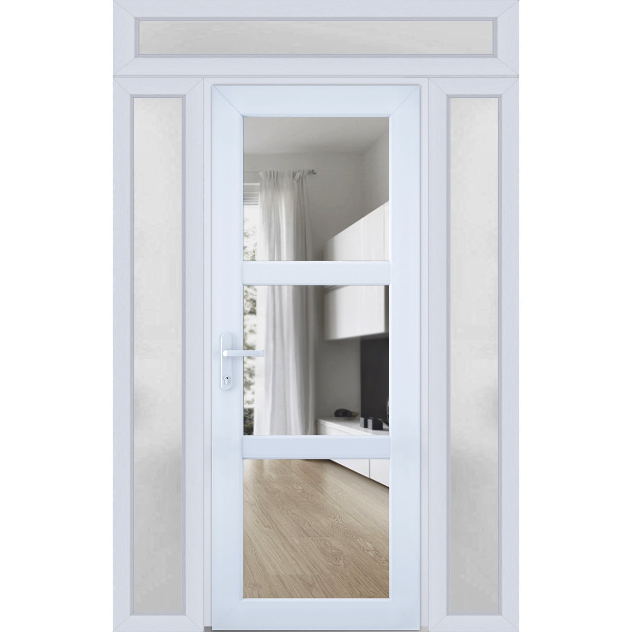 Front Exterior Prehung Metal-Plastic Door See-through / Manux 8555 / 2 ...