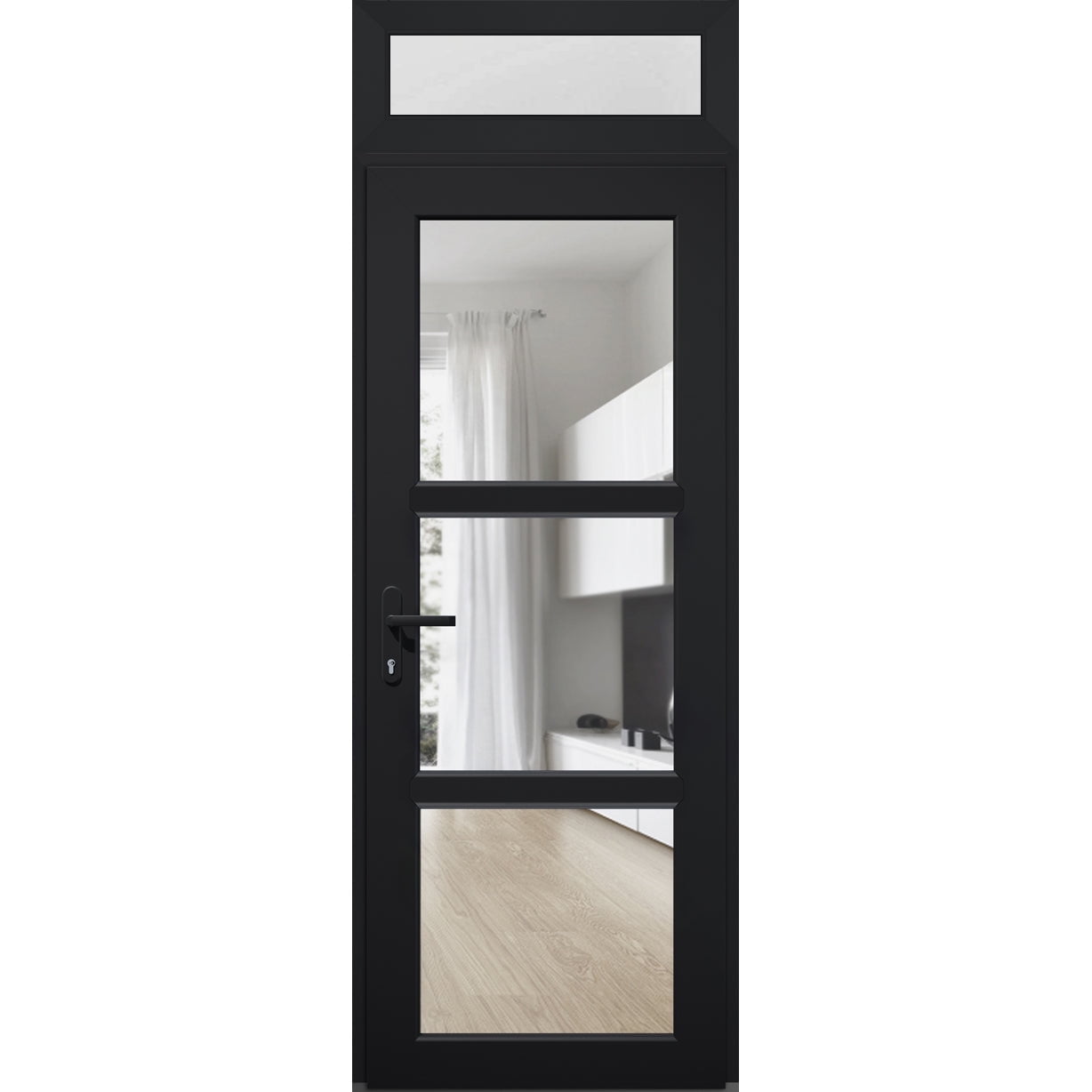 Front Exterior Prehung Metal-Plastic Door See-through / Manux 8555 ...