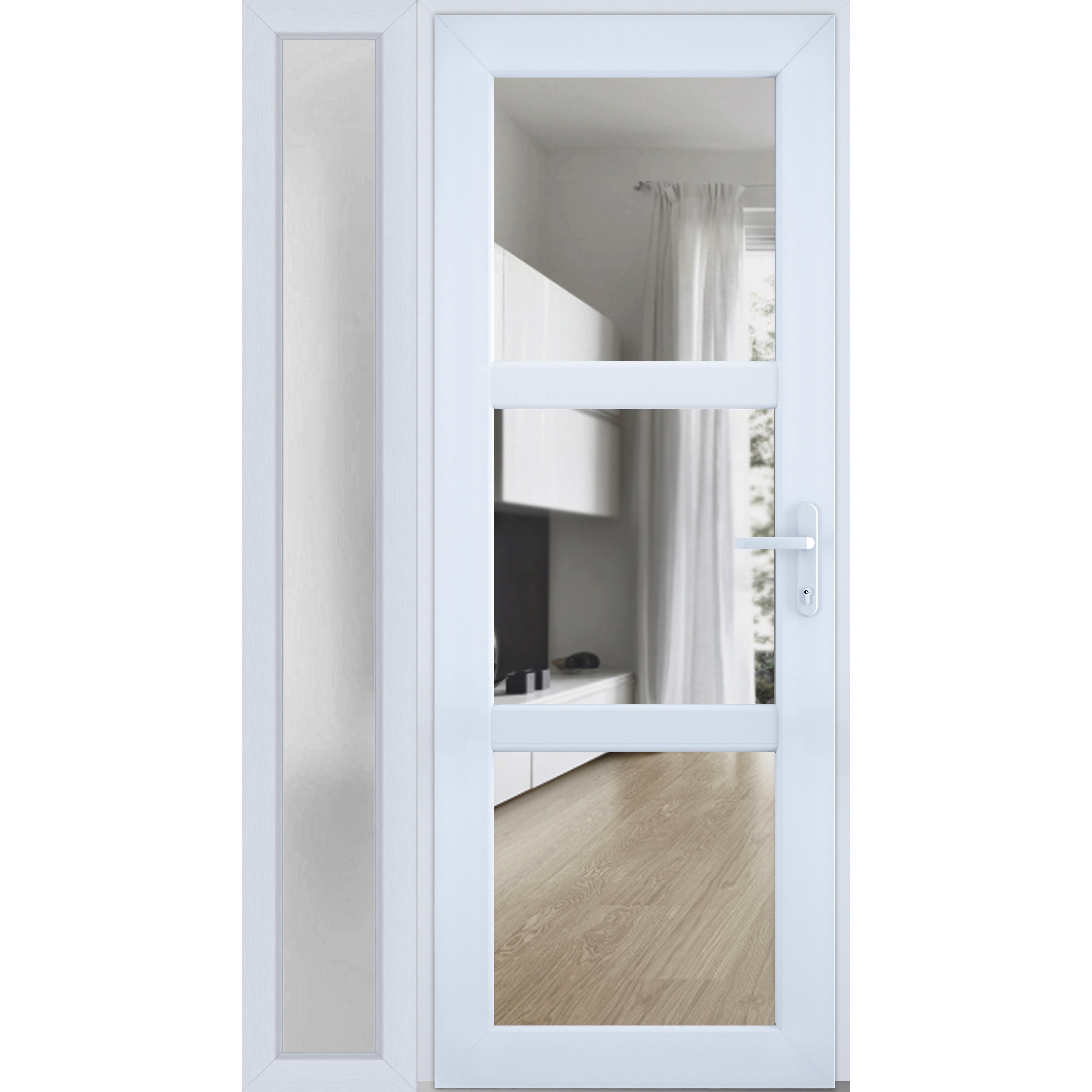 Front Exterior Prehung Metal-Plastic Door See-through / Manux 8555 ...