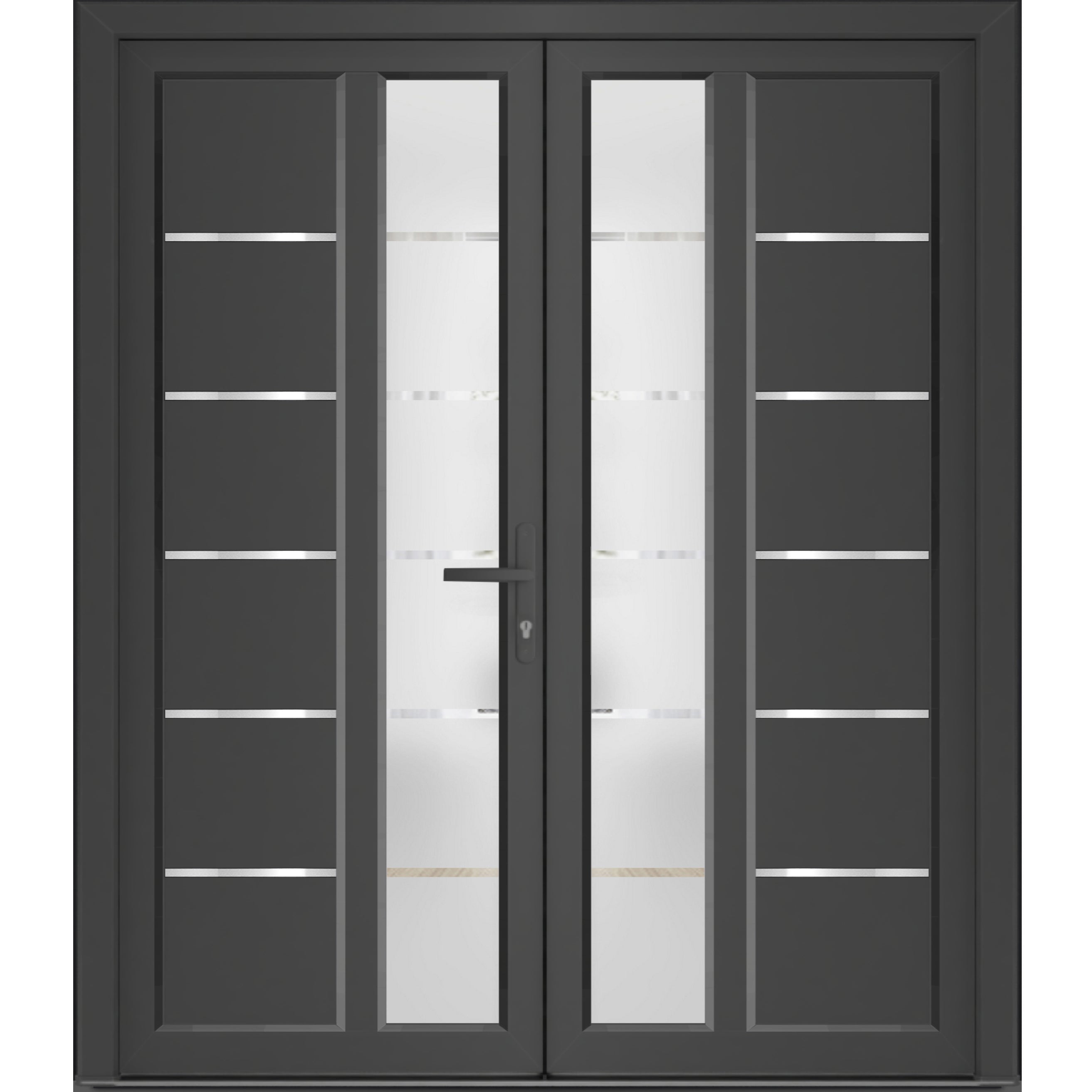 Front Exterior Prehung Metal-Plastic Double Doors / MANUX 8088 ...