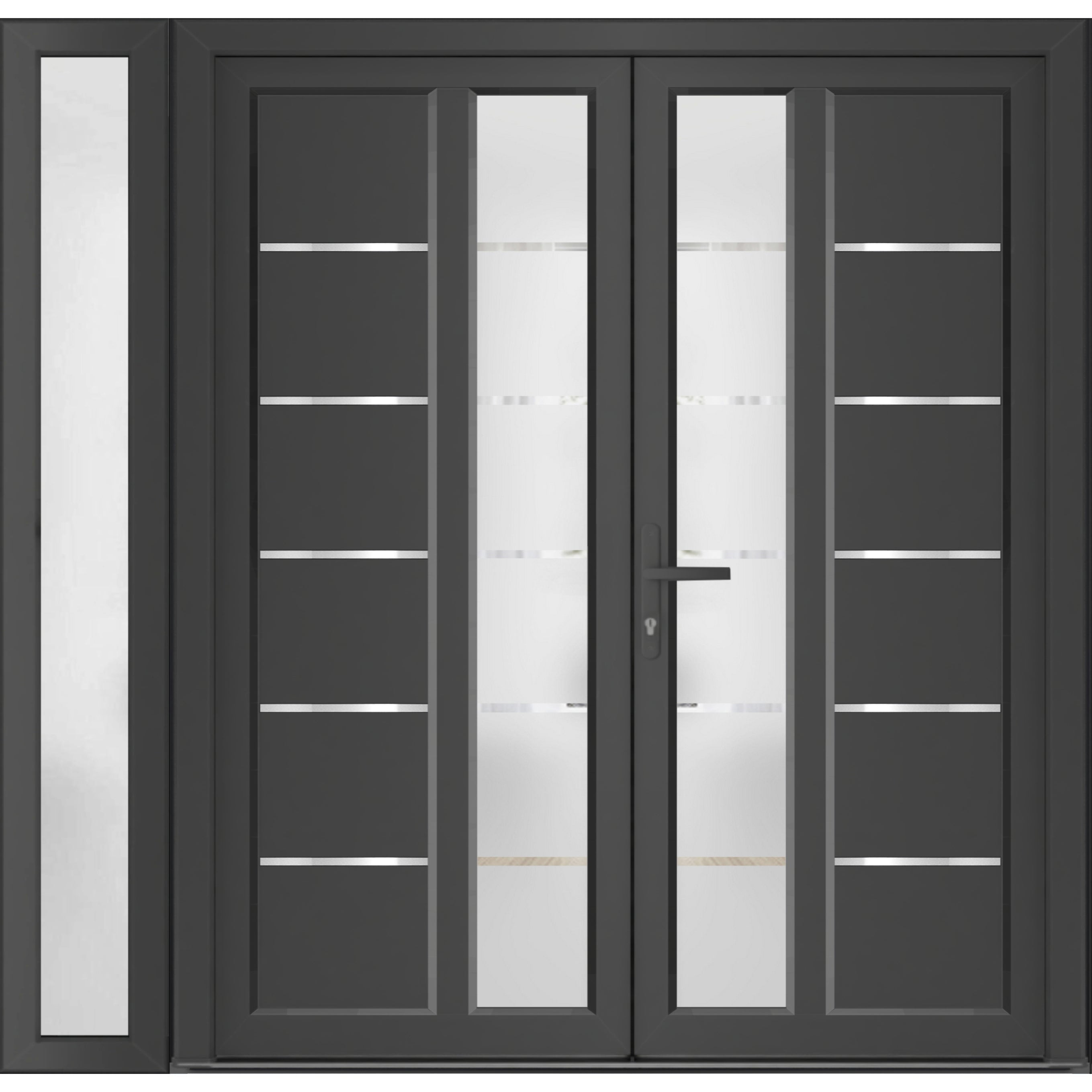 Front Exterior Prehung Metal-Plastic Double Doors / MANUX 8088 ...
