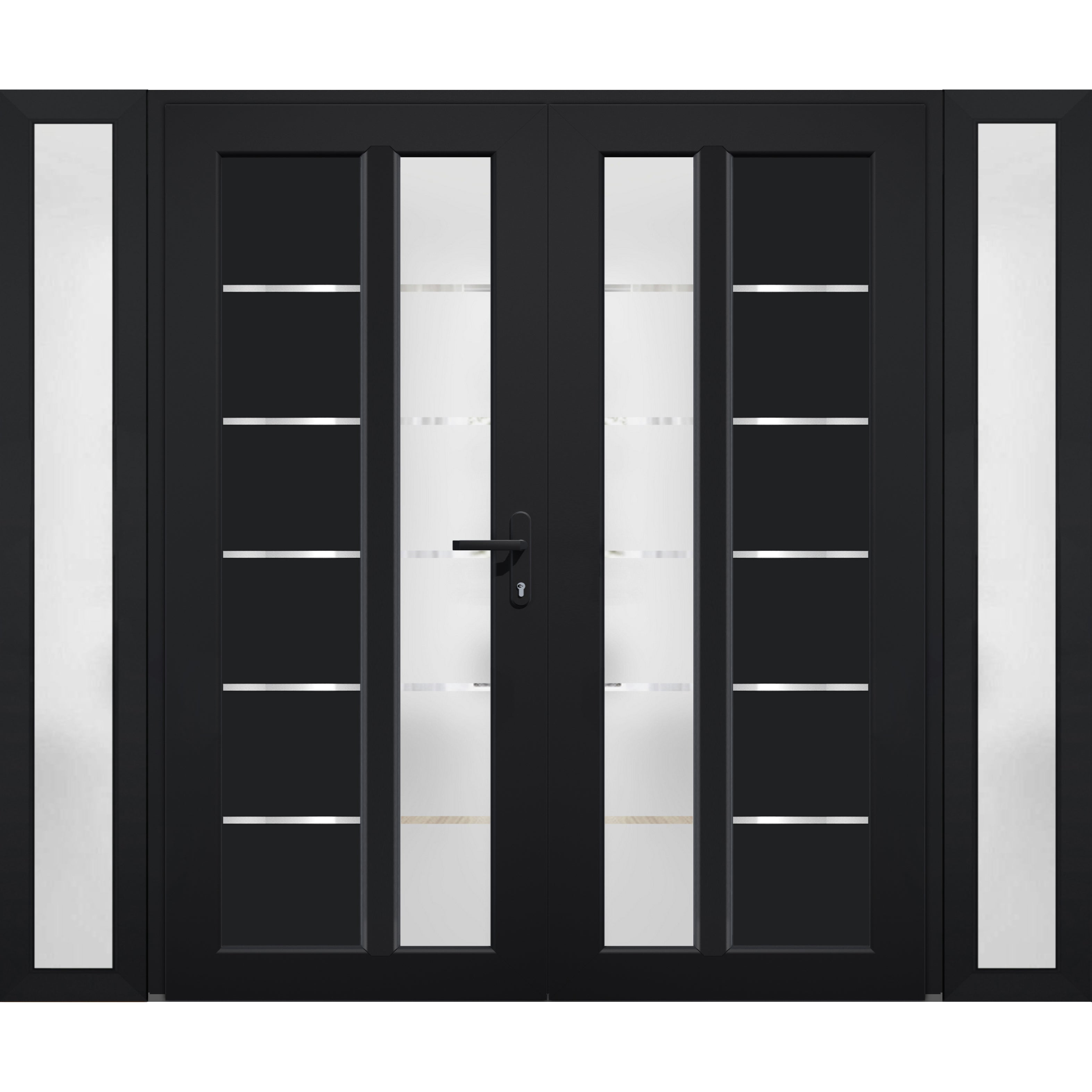 Front Exterior Prehung Metal-Plastic Double Doors / MANUX 8088 Matte ...