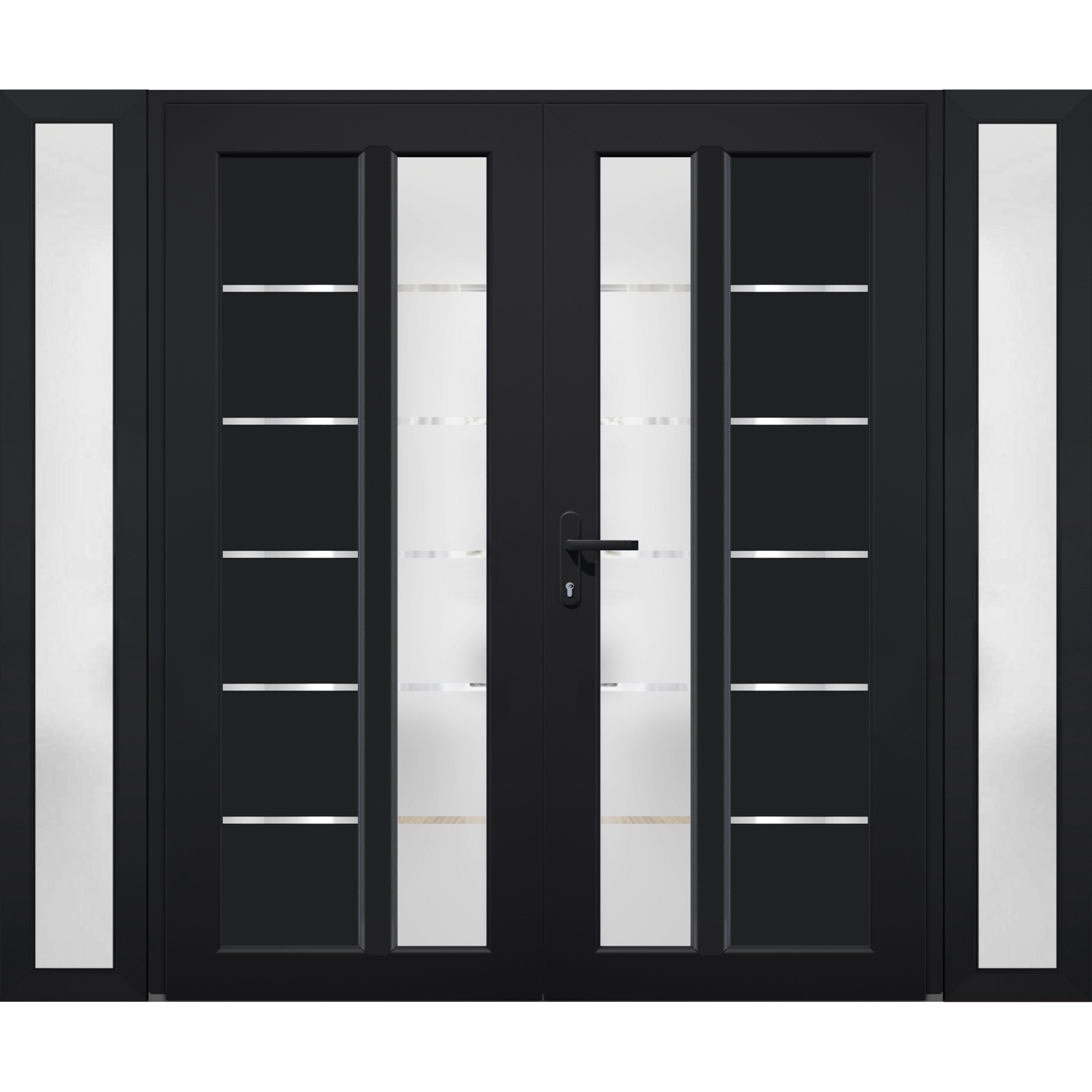 Front Exterior Prehung Metal-Plastic Double Doors / MANUX 8088 Matte ...