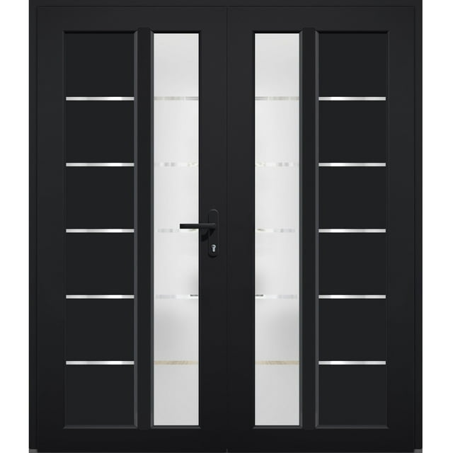 Front Exterior Prehung Metal-Plastic Double Doors / MANUX 8088 Matte ...