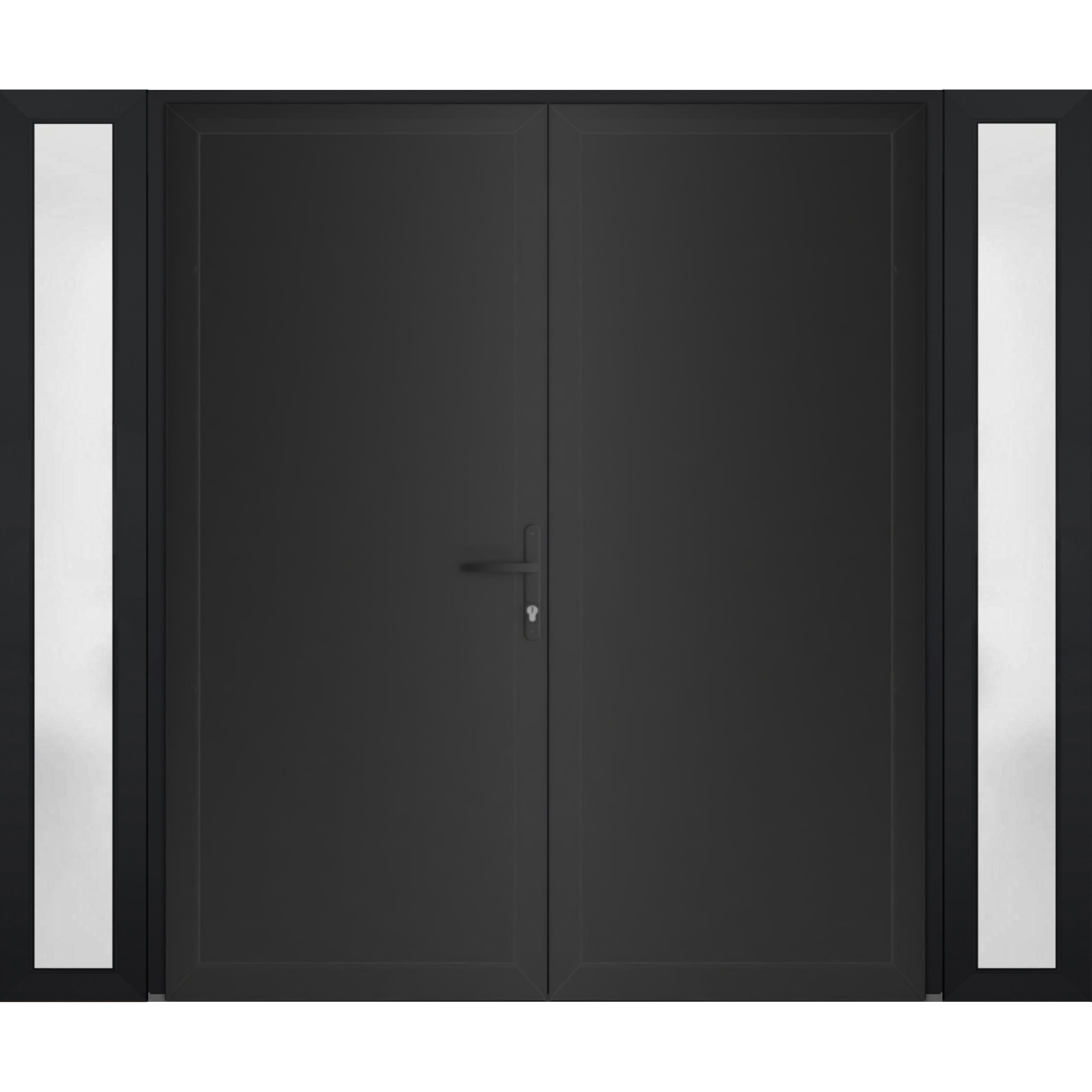Front Exterior Prehung Metal-Plastic Double Doors / MANUX 8111 Matte ...