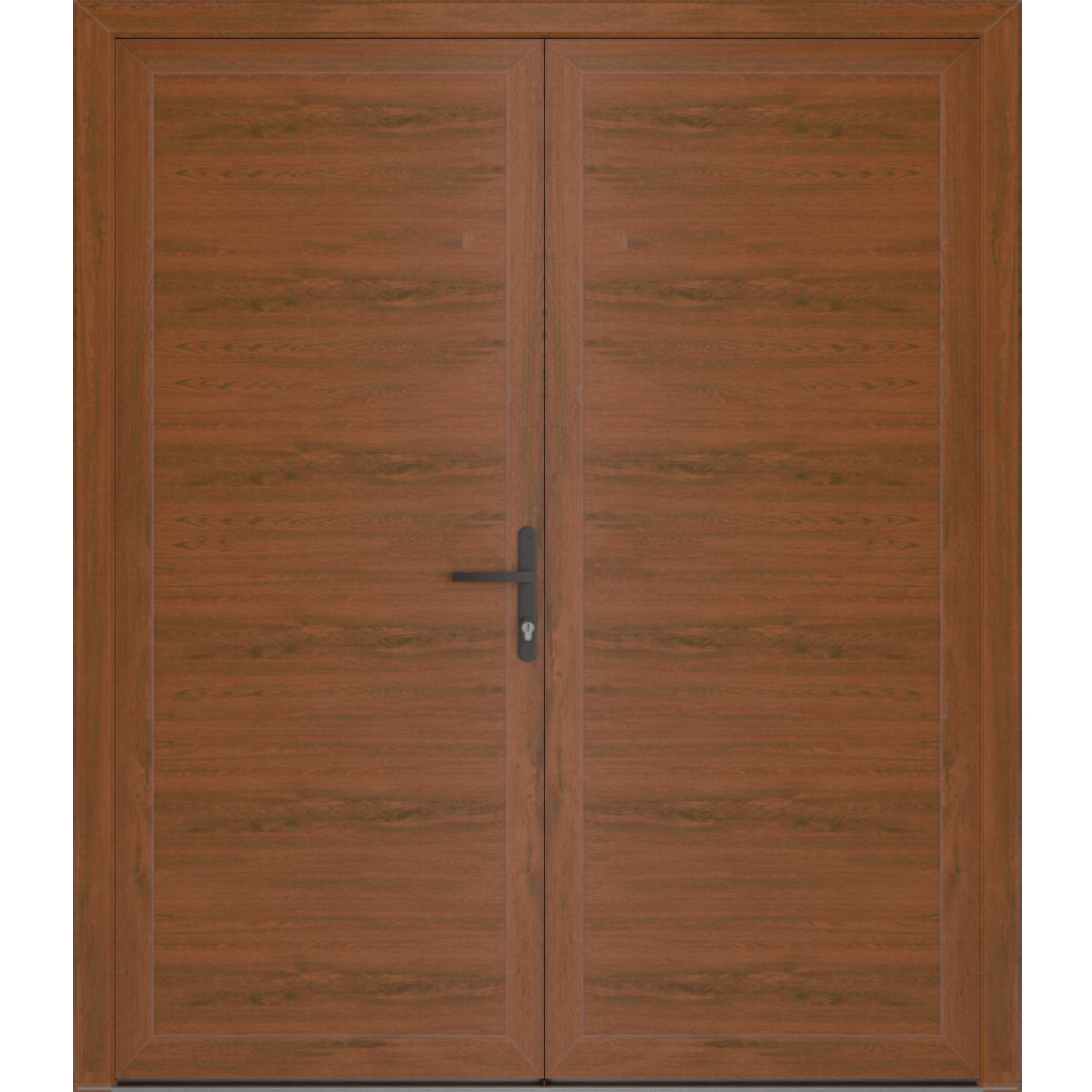 Front Exterior Prehung Metal-Plastic Double Doors / MANUX 8111 Walnut ...