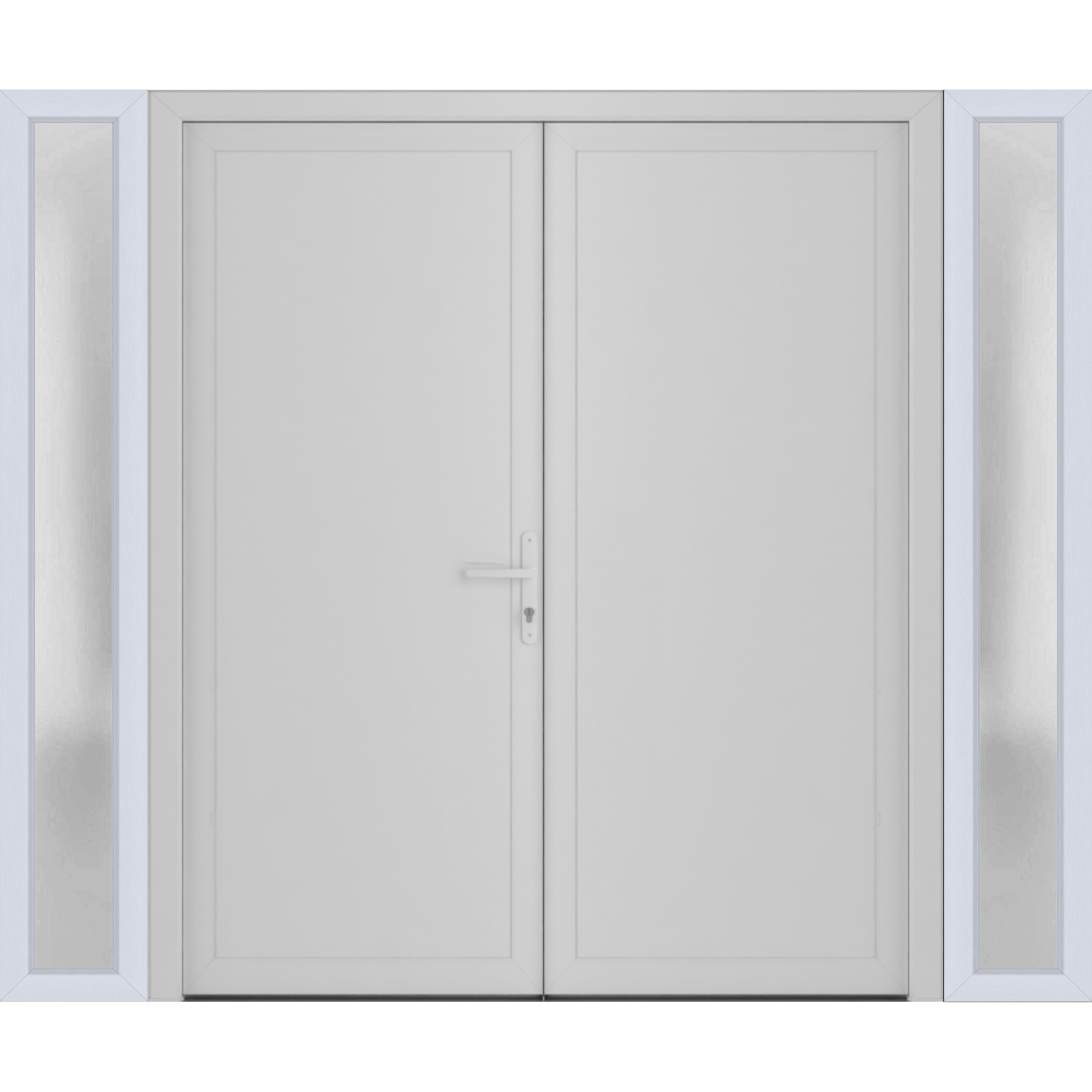 Front Exterior Prehung Metal-Plastic Double Doors / MANUX 8111 White ...