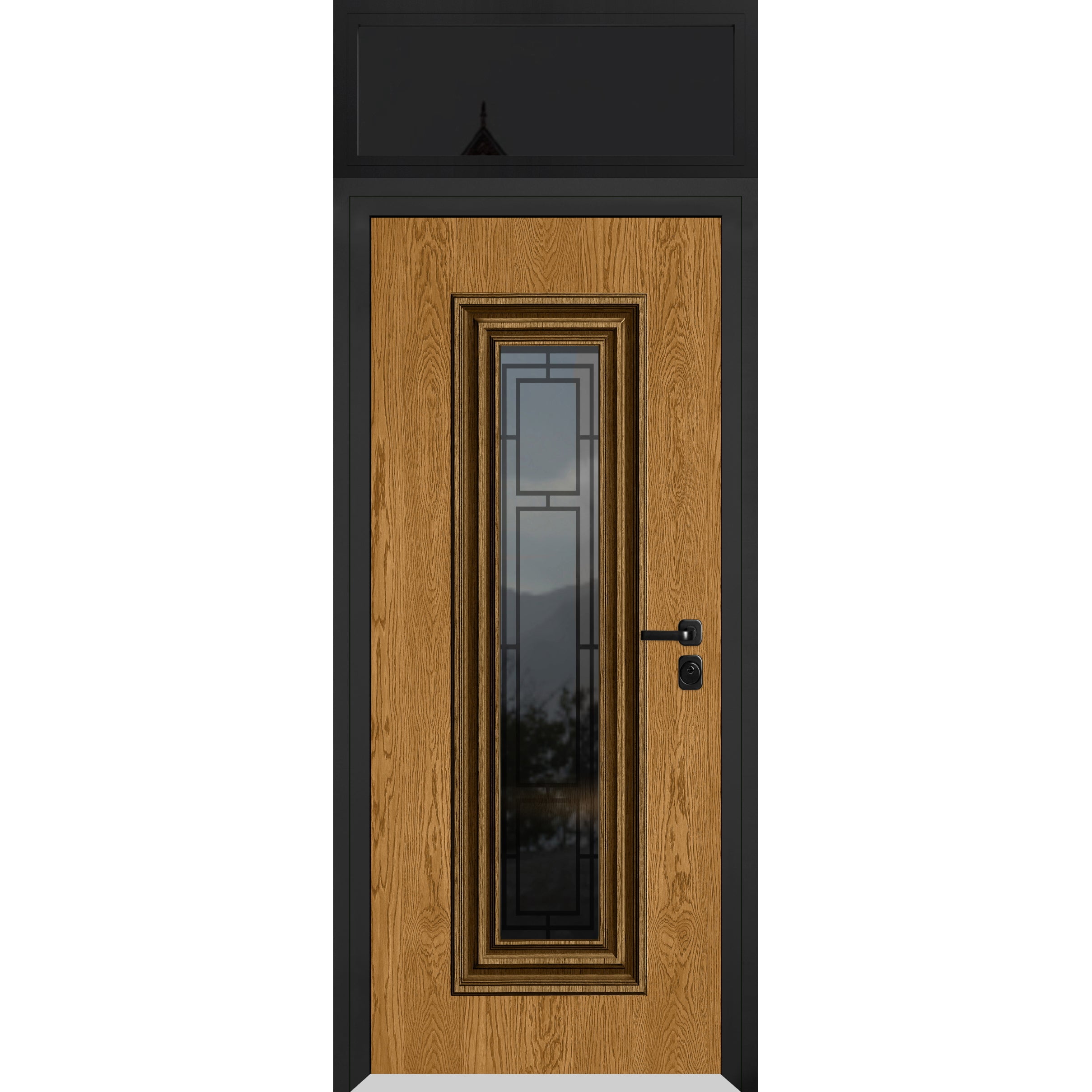 Front Exterior Prehung Steel Door / Ballucio 6644 Natural Oak / Top ...