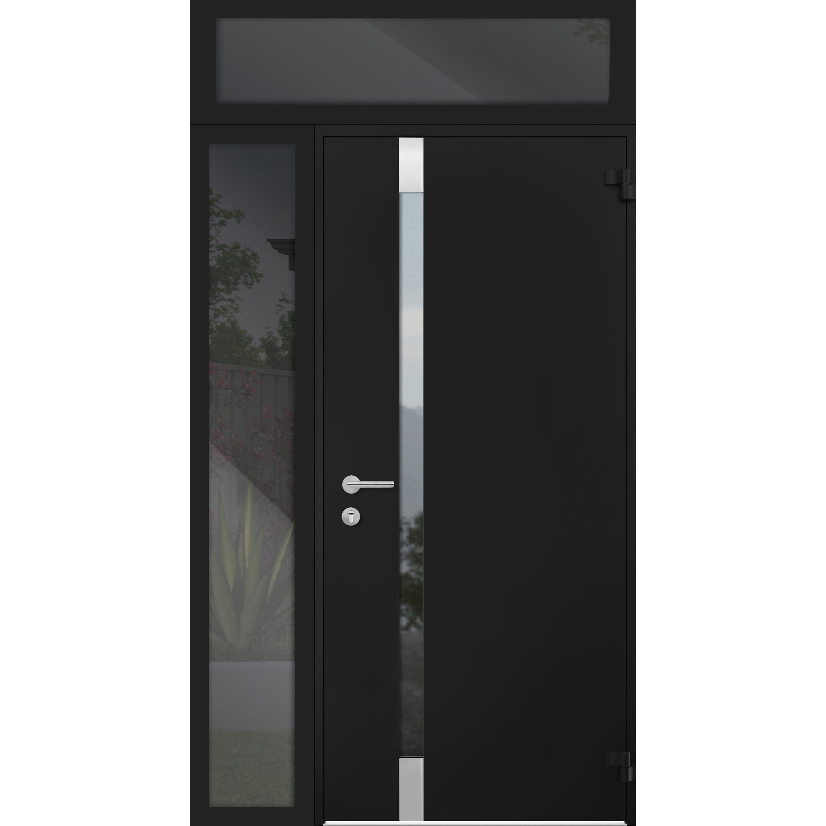 Front Exterior Prehung Steel Door / Cynex 6777 Black / Stainless ...