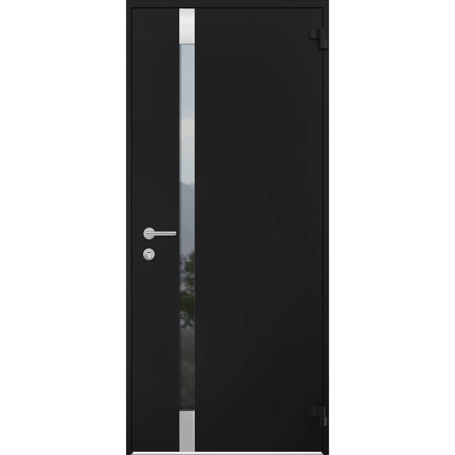 Front Exterior Prehung Steel Door / Cynex 6777 Black / Stainless ...