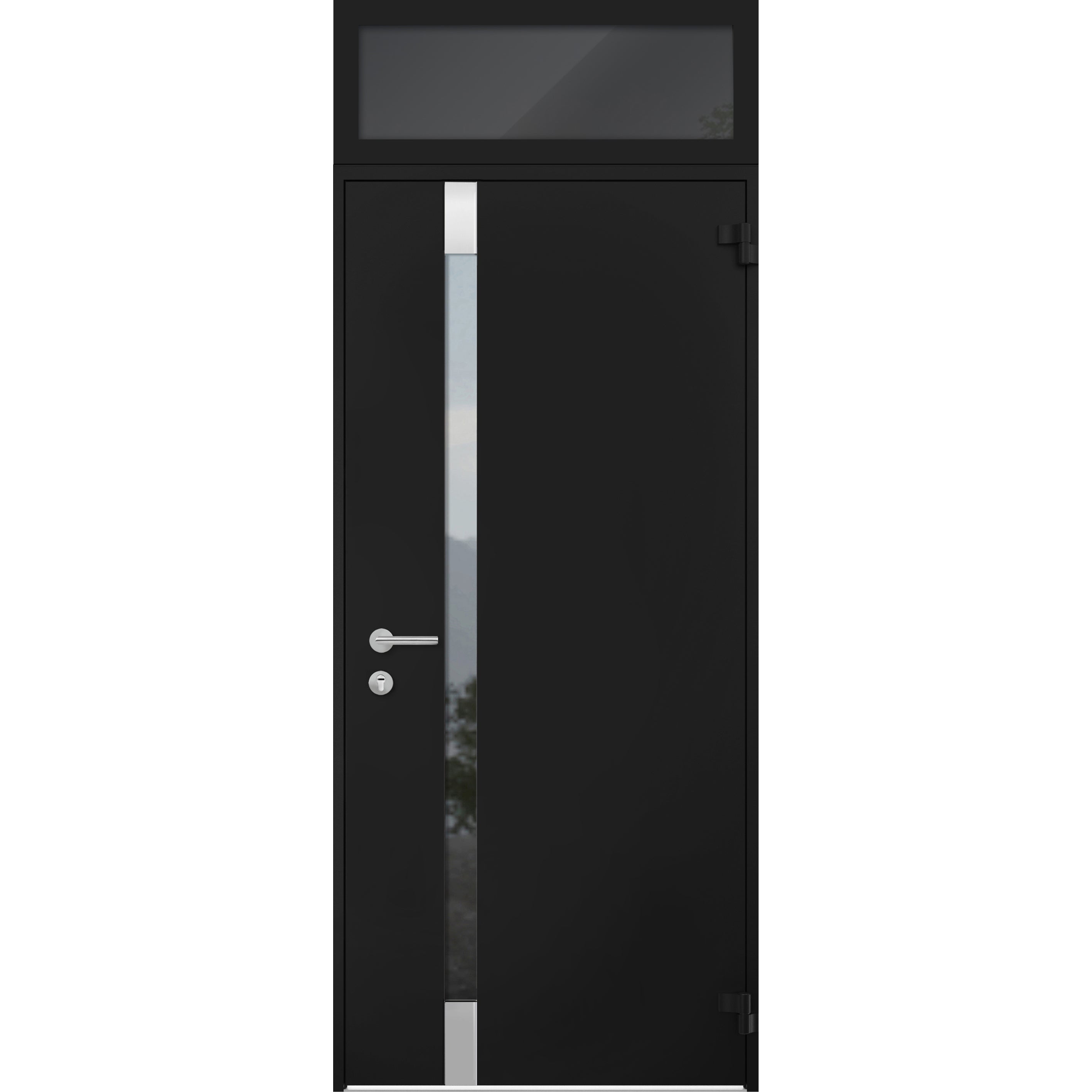 Front Exterior Prehung Steel Door / Cynex 6777 Black / Top Exterior ...