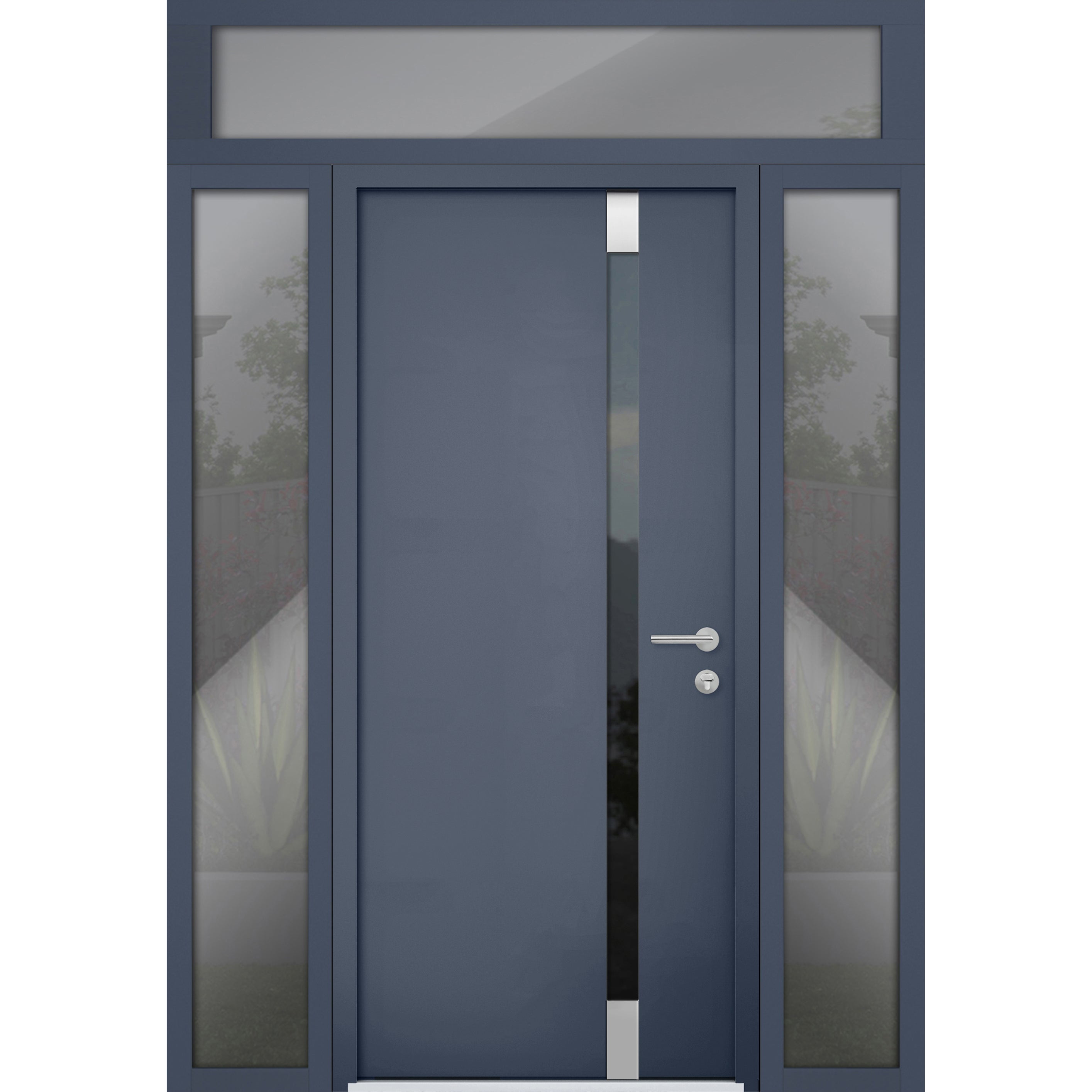 Front Exterior Prehung Steel Door / Cynex 6777 Grey / 2 Side and Top ...