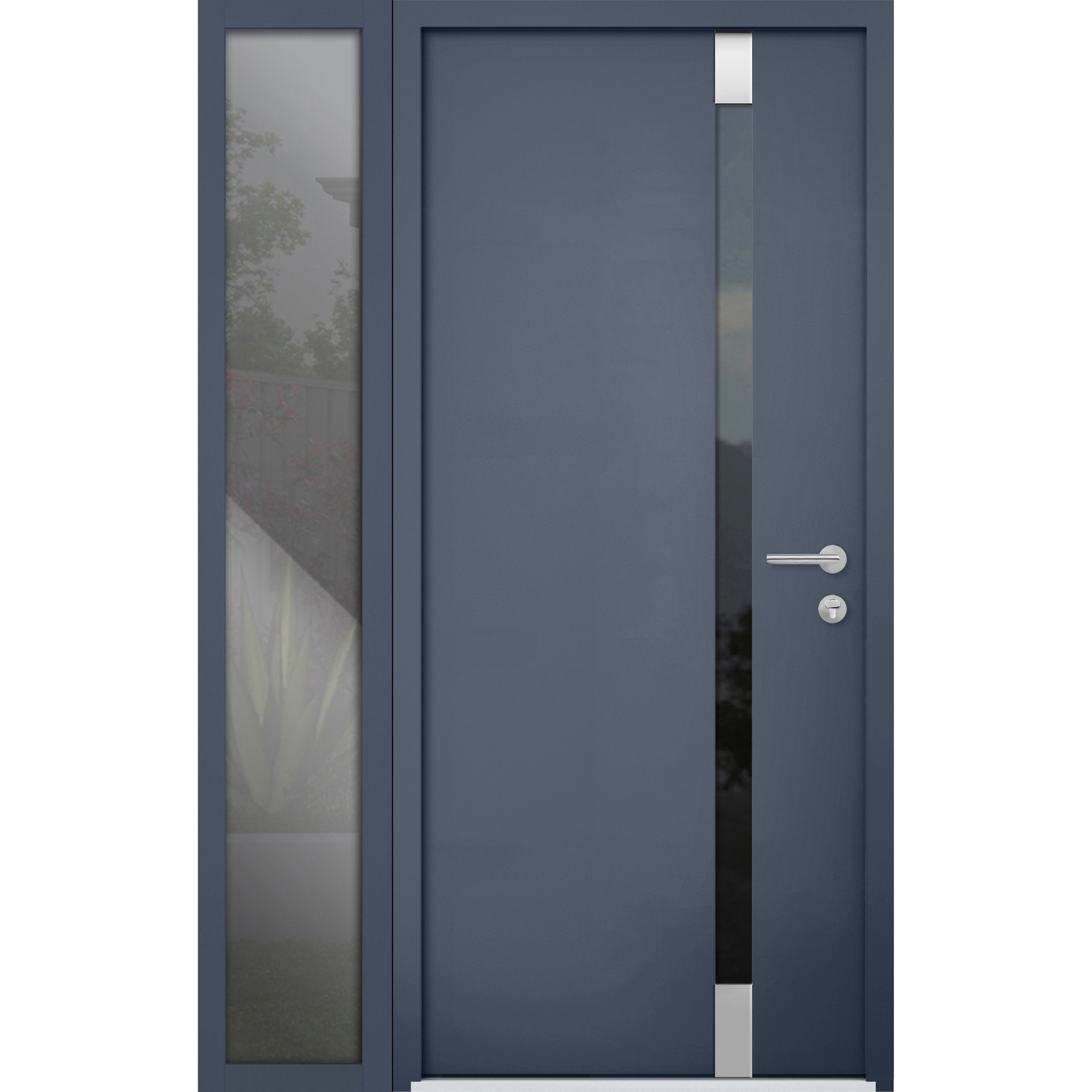 Front Exterior Prehung Steel Door / Cynex 6777 Grey / Side Exterior ...