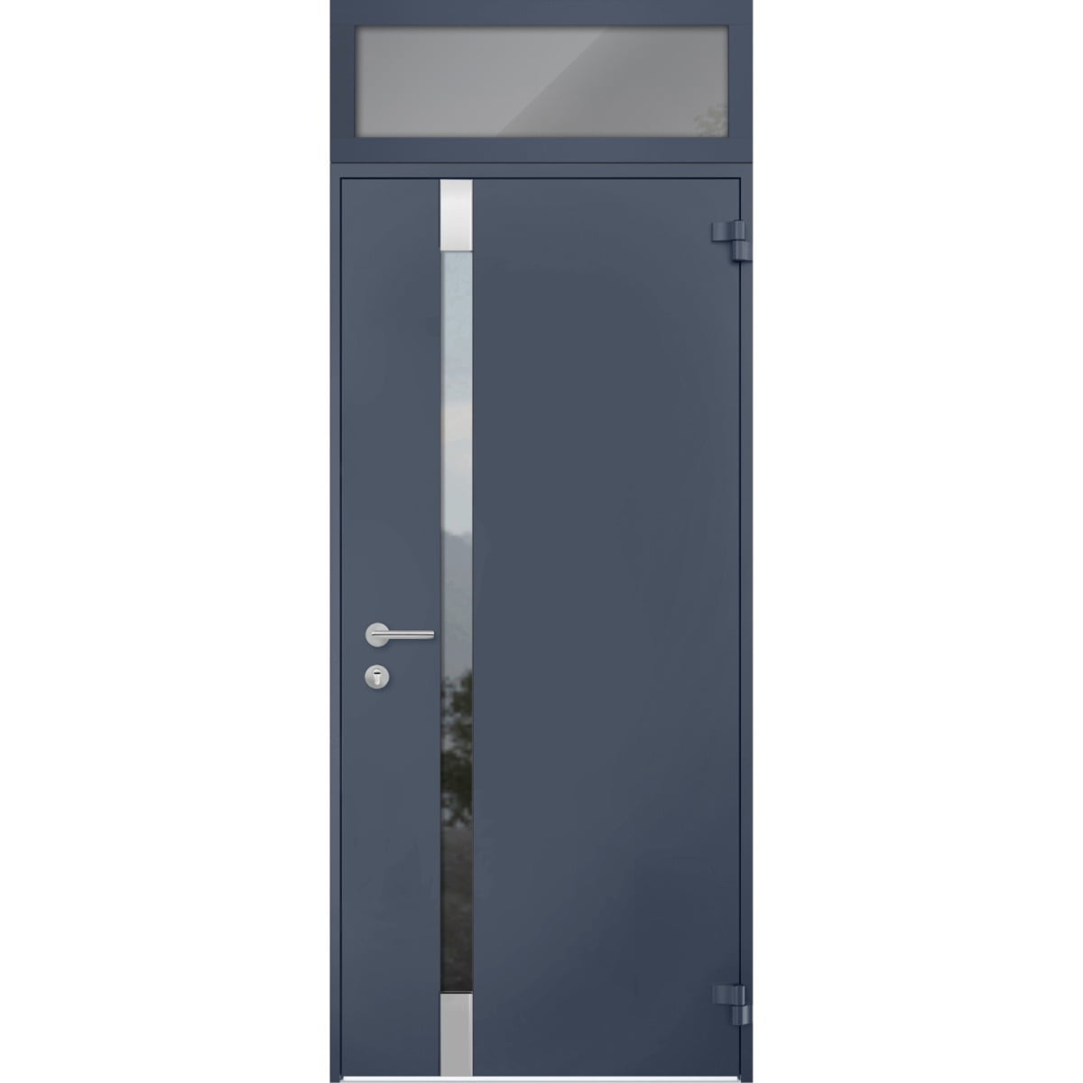 Front Exterior Prehung Steel Door / Cynex 6777 Grey / Side Exterior ...