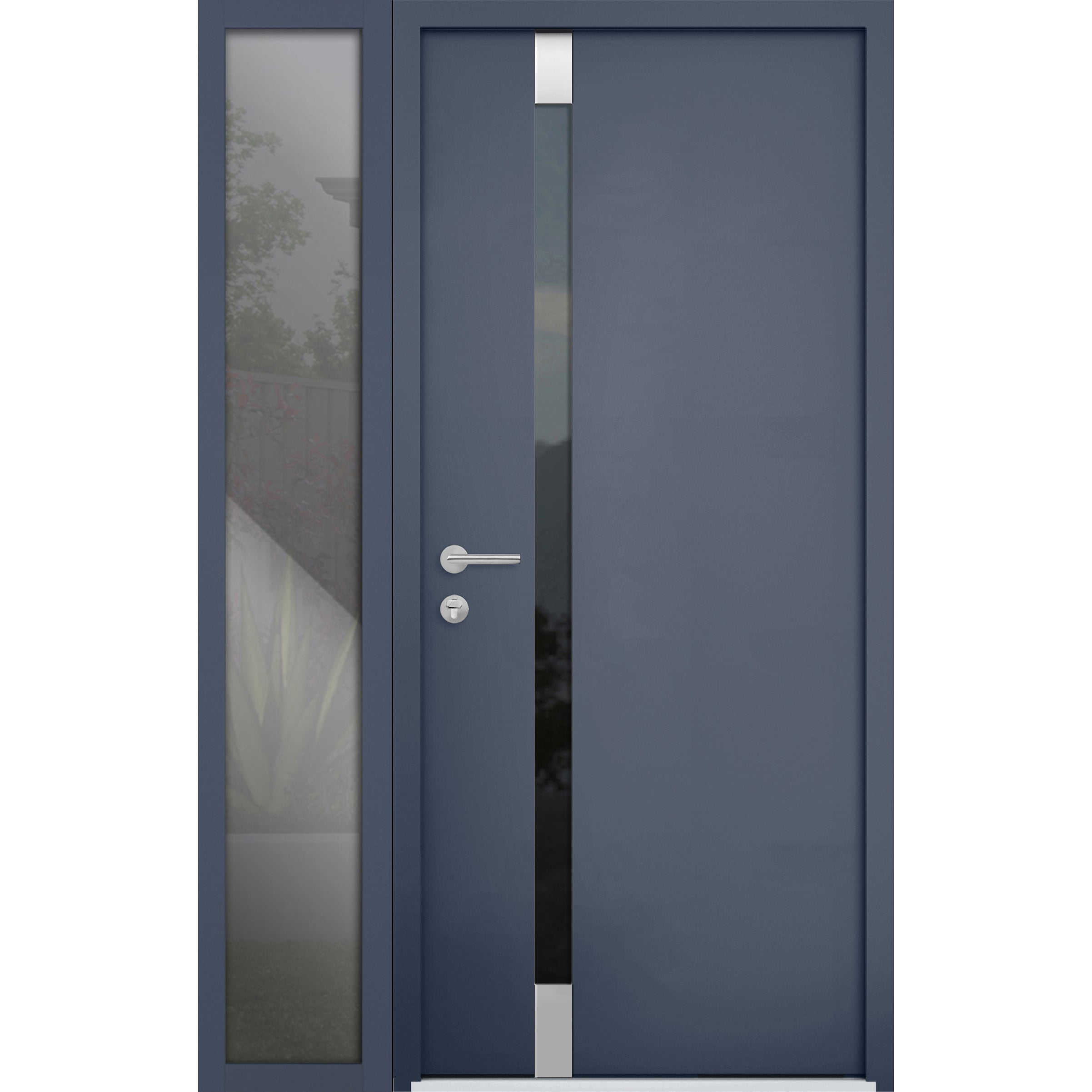 Front Exterior Prehung Steel Door / Cynex 6777 Grey / Side Exterior ...