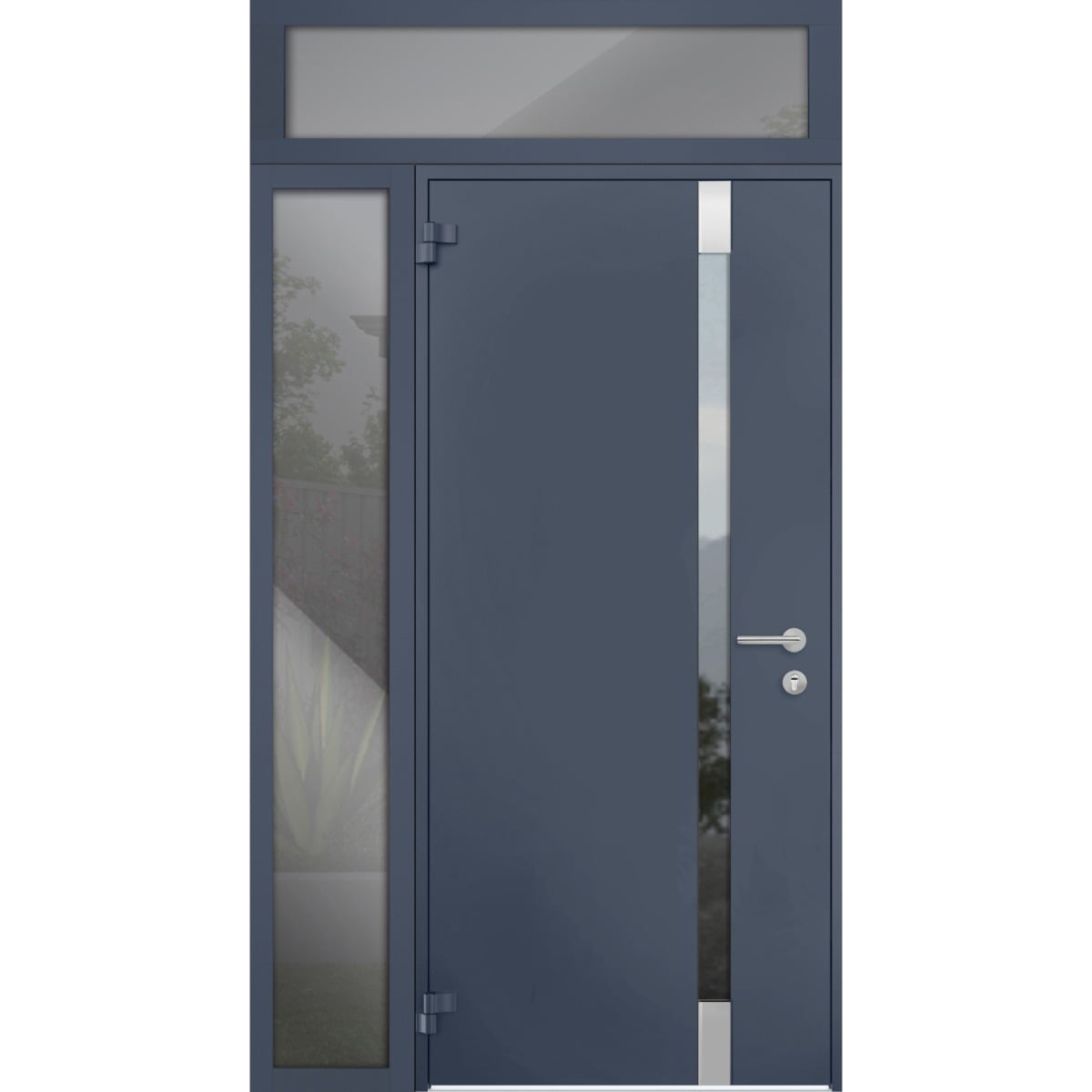 Front Exterior Prehung Steel Door / Cynex 6777 Grey / Side and Top ...