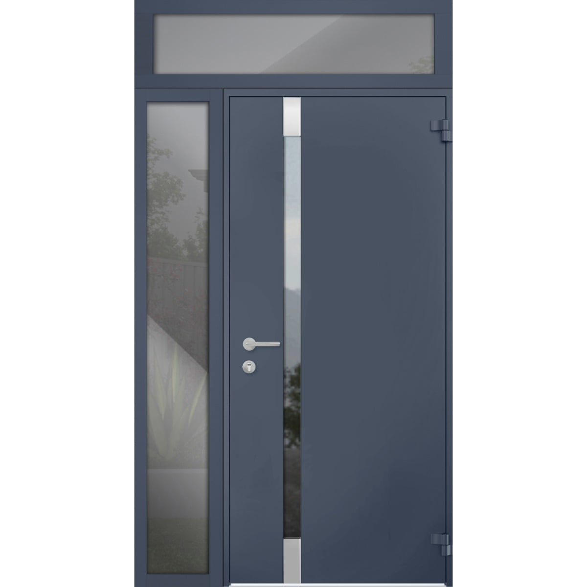 Front Exterior Prehung Steel Door / Cynex 6777 Grey / Side and Top ...