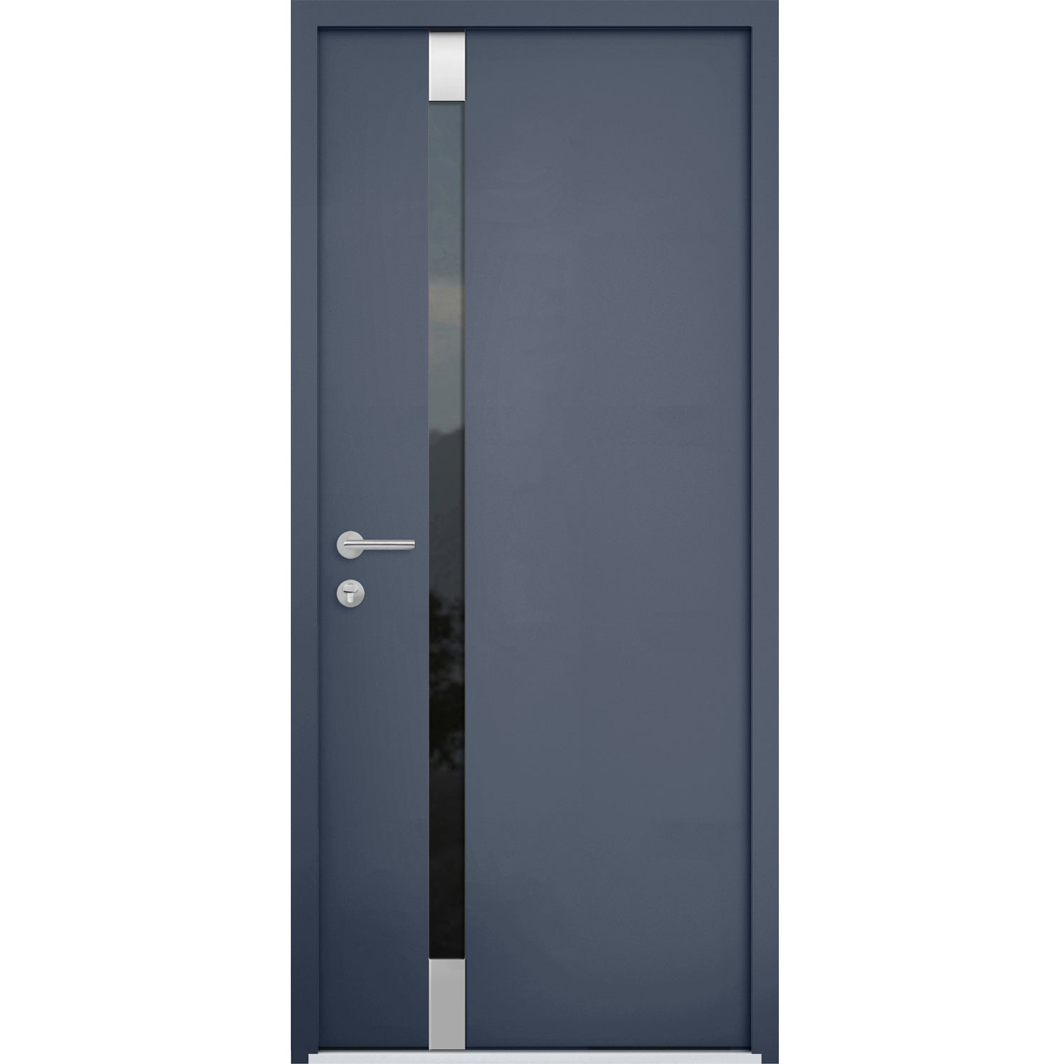 Front Exterior Prehung Steel Door / Cynex 6777 Grey / Stainless Inserts ...