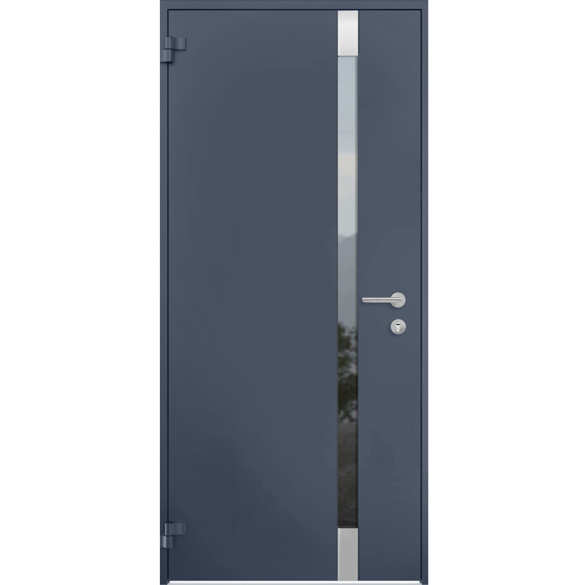 Front Exterior Prehung Steel Door / Cynex 6777 Grey / Stainless Inserts ...