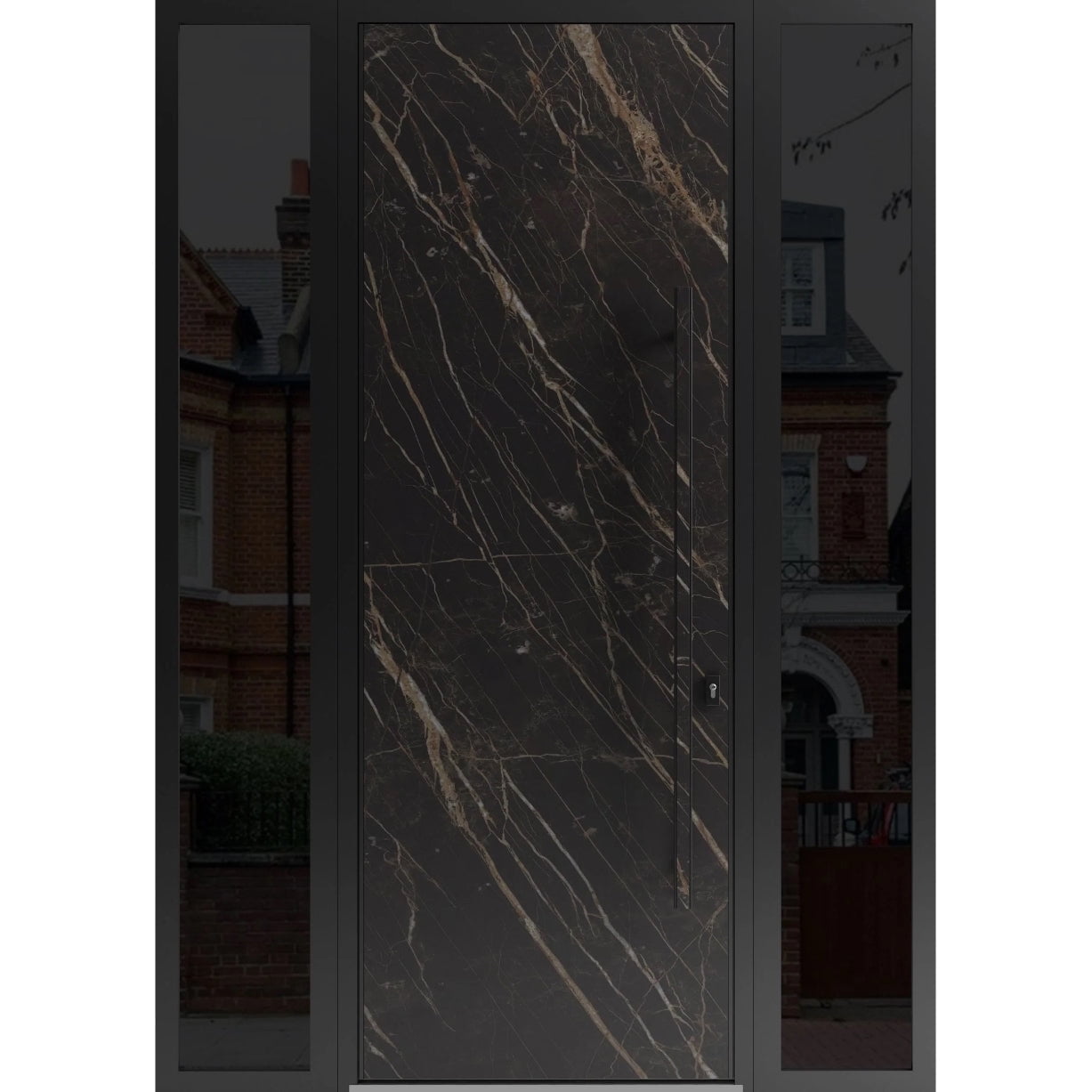 Front Exterior Prehung Steel Door / Dekton 0118 Natural Noir / 2 Side ...