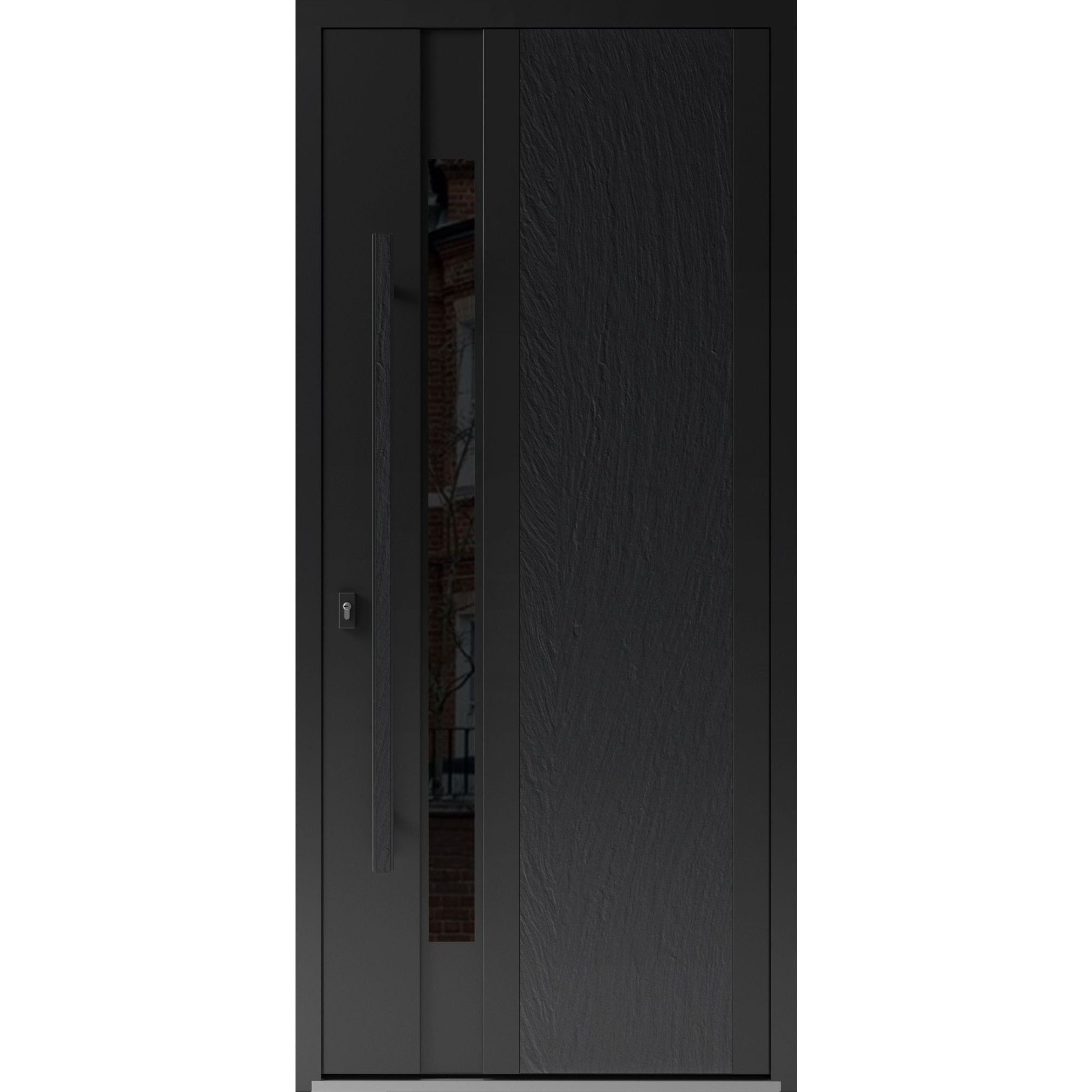 Front Exterior Prehung Steel Door / Dekton 0163 Ardesia Nero / Entry ...