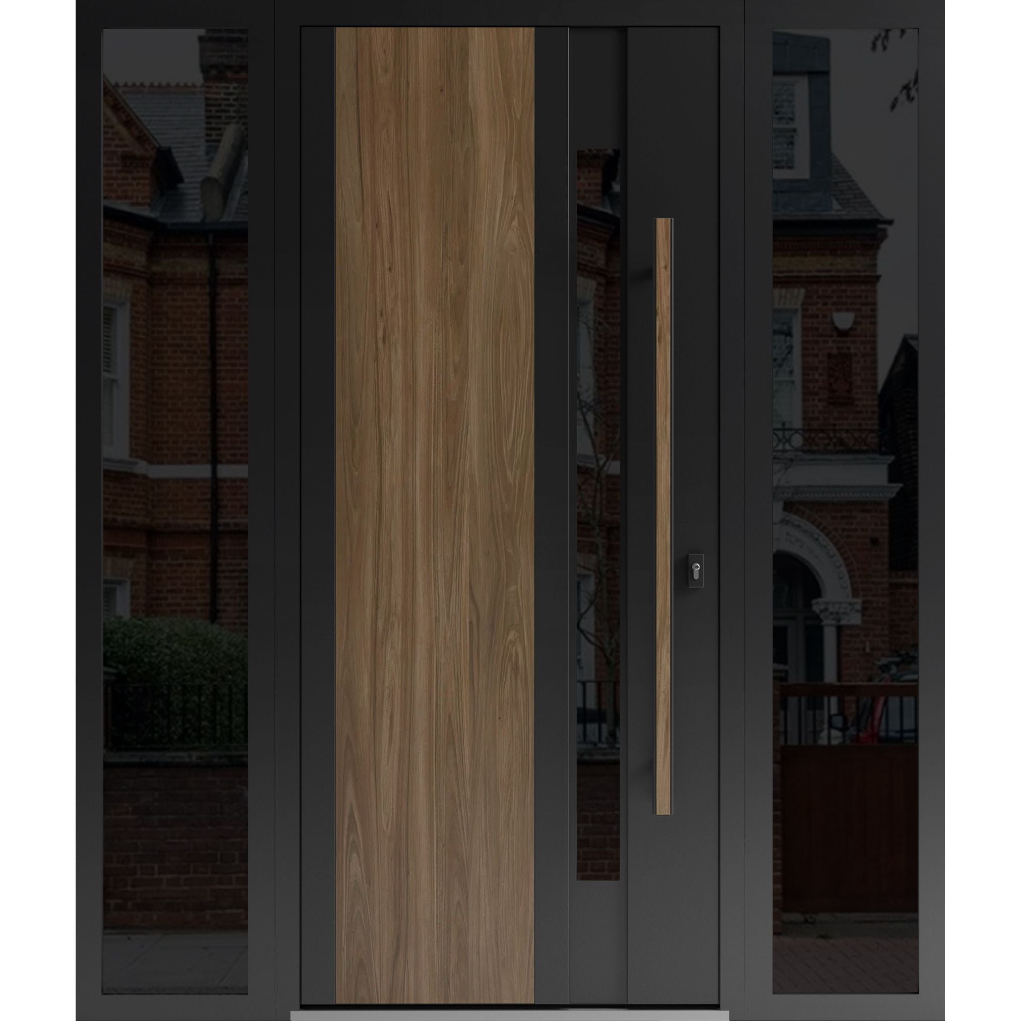 Front Exterior Prehung Steel Door / Dekton 0163 Venezia Noce / 2 Side ...