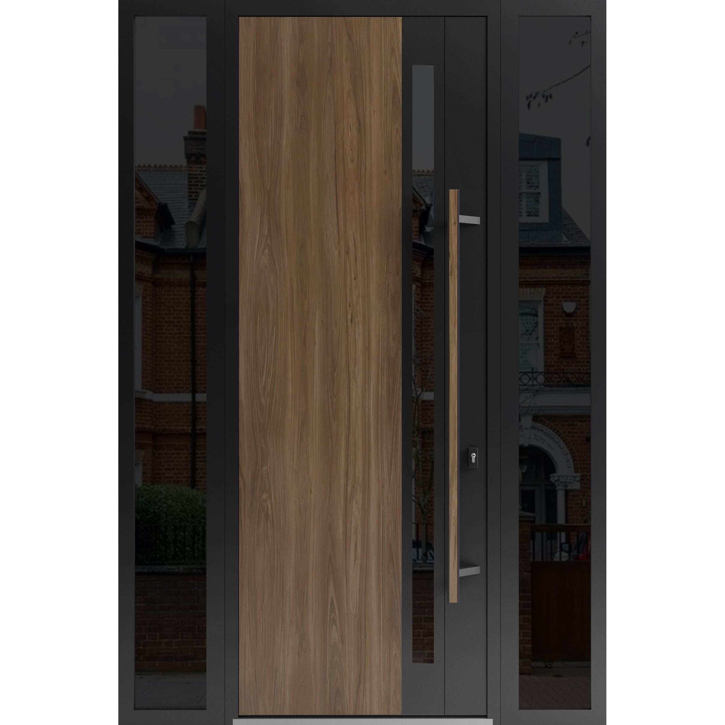 Front Exterior Prehung Steel Door / Dekton 0163 Venezia Noce / 2 Side ...