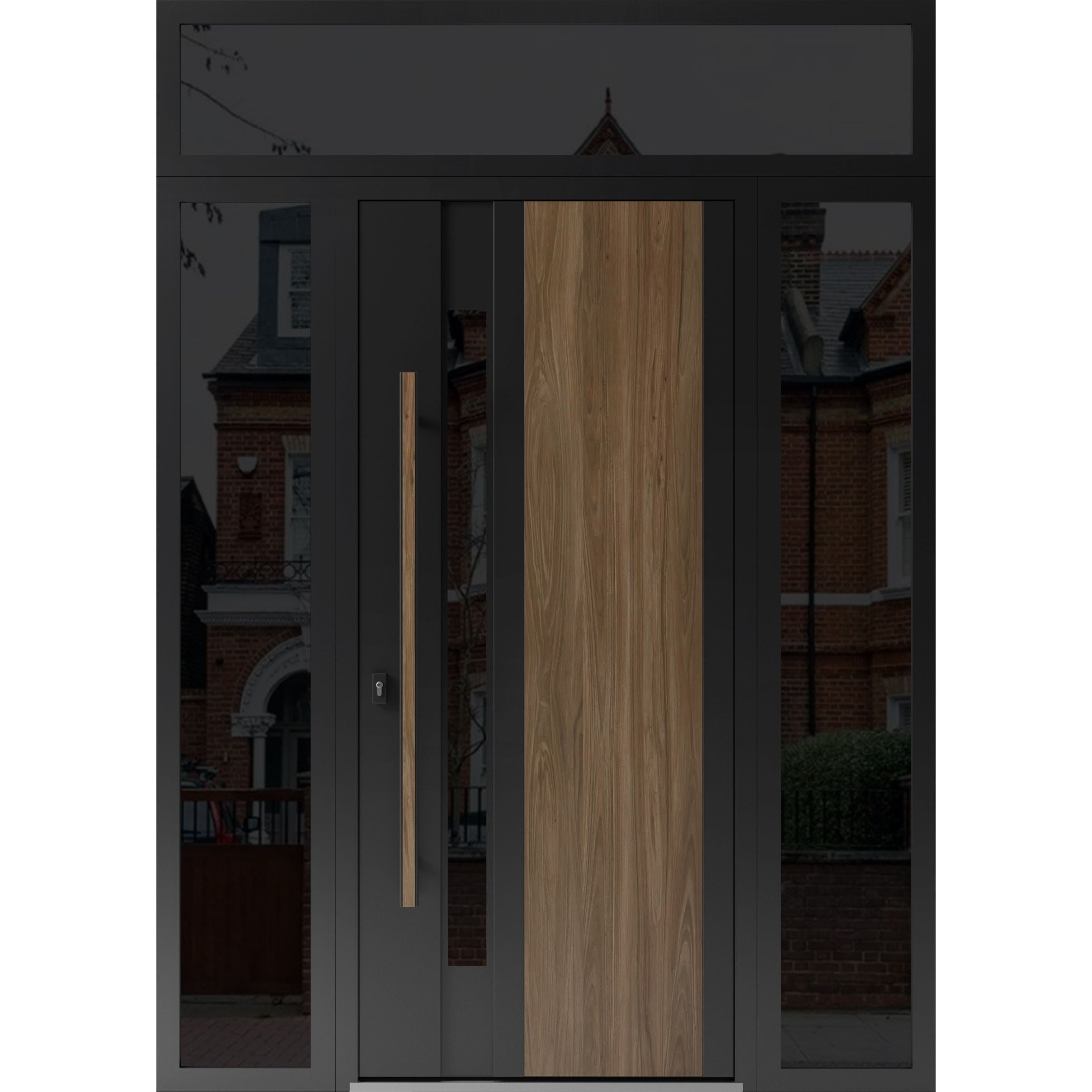 Front Exterior Prehung Steel Door / Dekton 0163 Venezia Noce / 2 Side ...