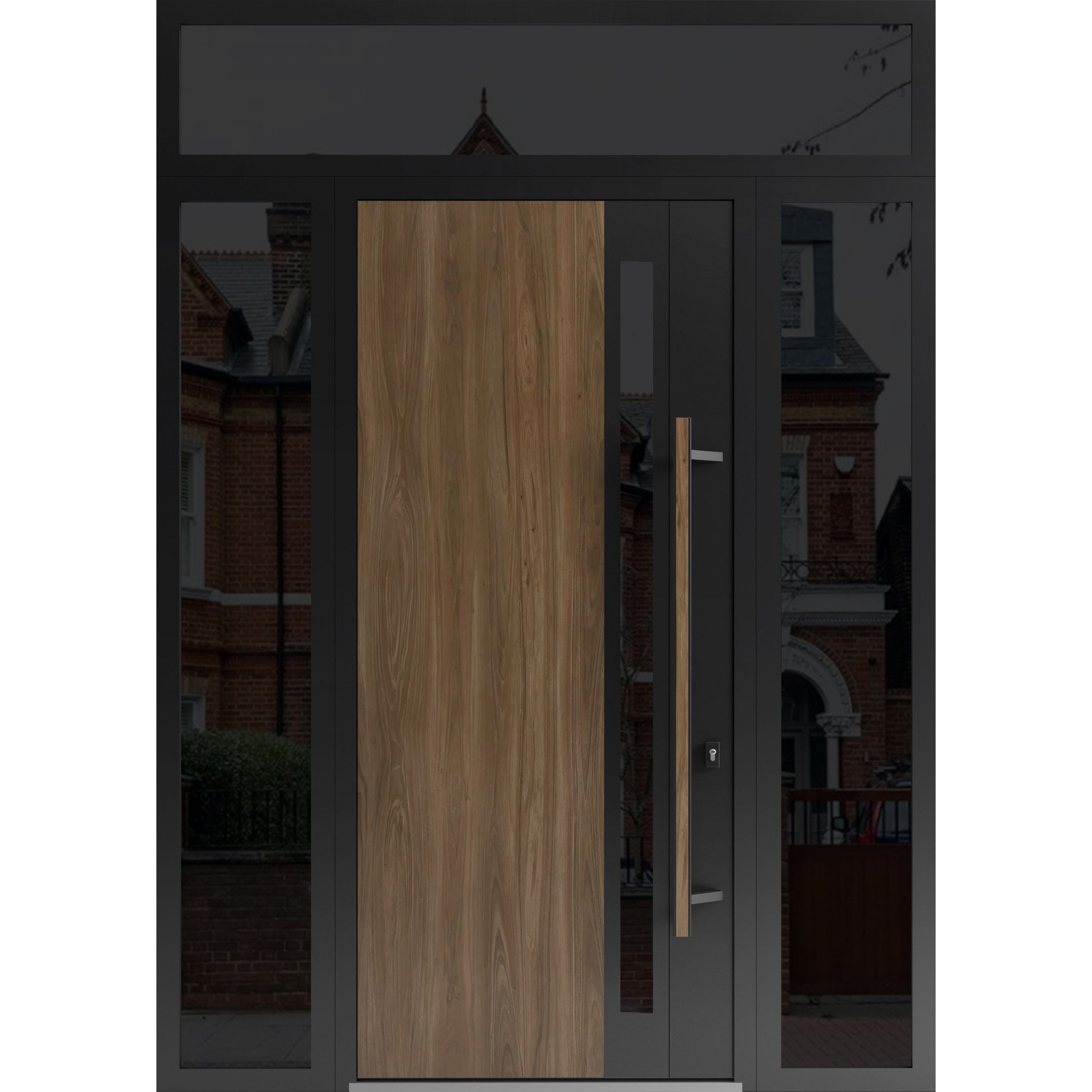 Front Exterior Prehung Steel Door / Dekton 0163 Venezia Noce / 2 Side ...