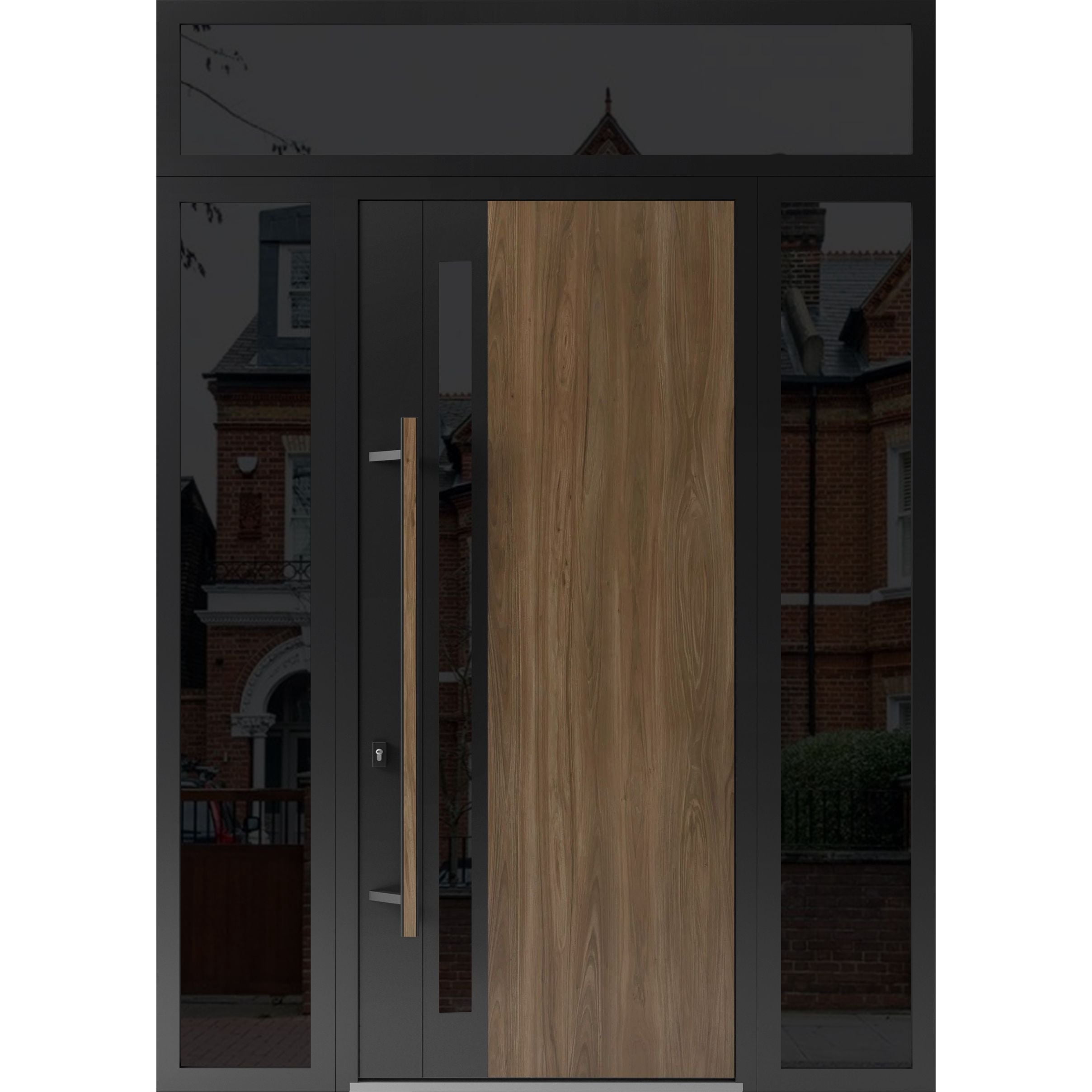 Front Exterior Prehung Steel Door / Dekton 0163 Venezia Noce / 2 Side ...