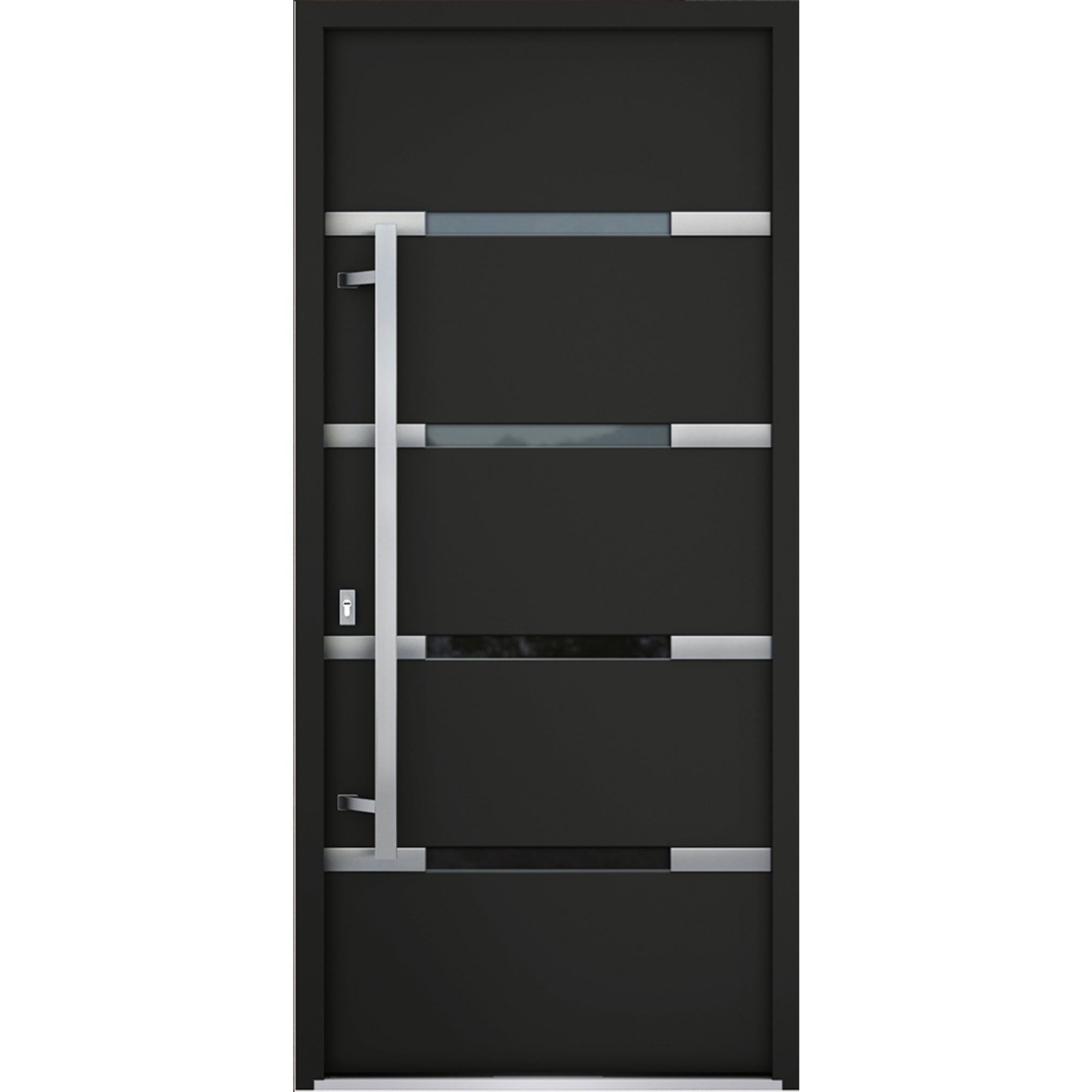 Hard Reinforced Prehung Steel Front Door, Deux 1105, Black Enamel ...