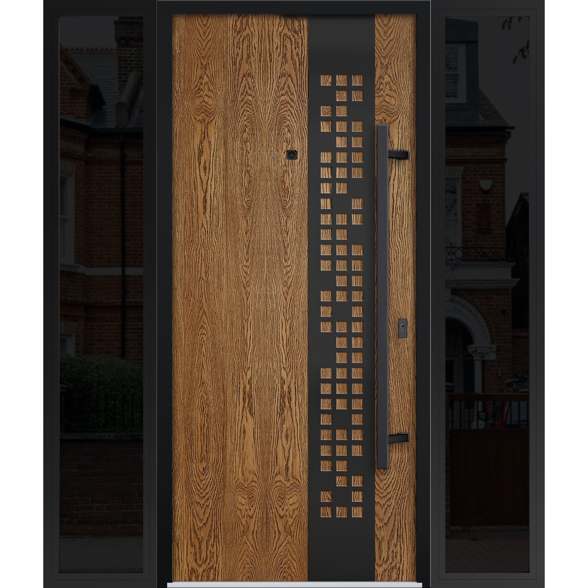 Front Exterior Prehung Steel Door / Deux 6678 Natural Oak / 2 Side ...