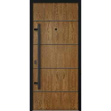Vdom Doors 36x80 Left-Hand Prehung Steel Door, Frosted Glass, Stainless ...