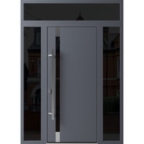 Front Exterior Prehung Steel Door / Ronex 0144 Grey / Side and Top ...