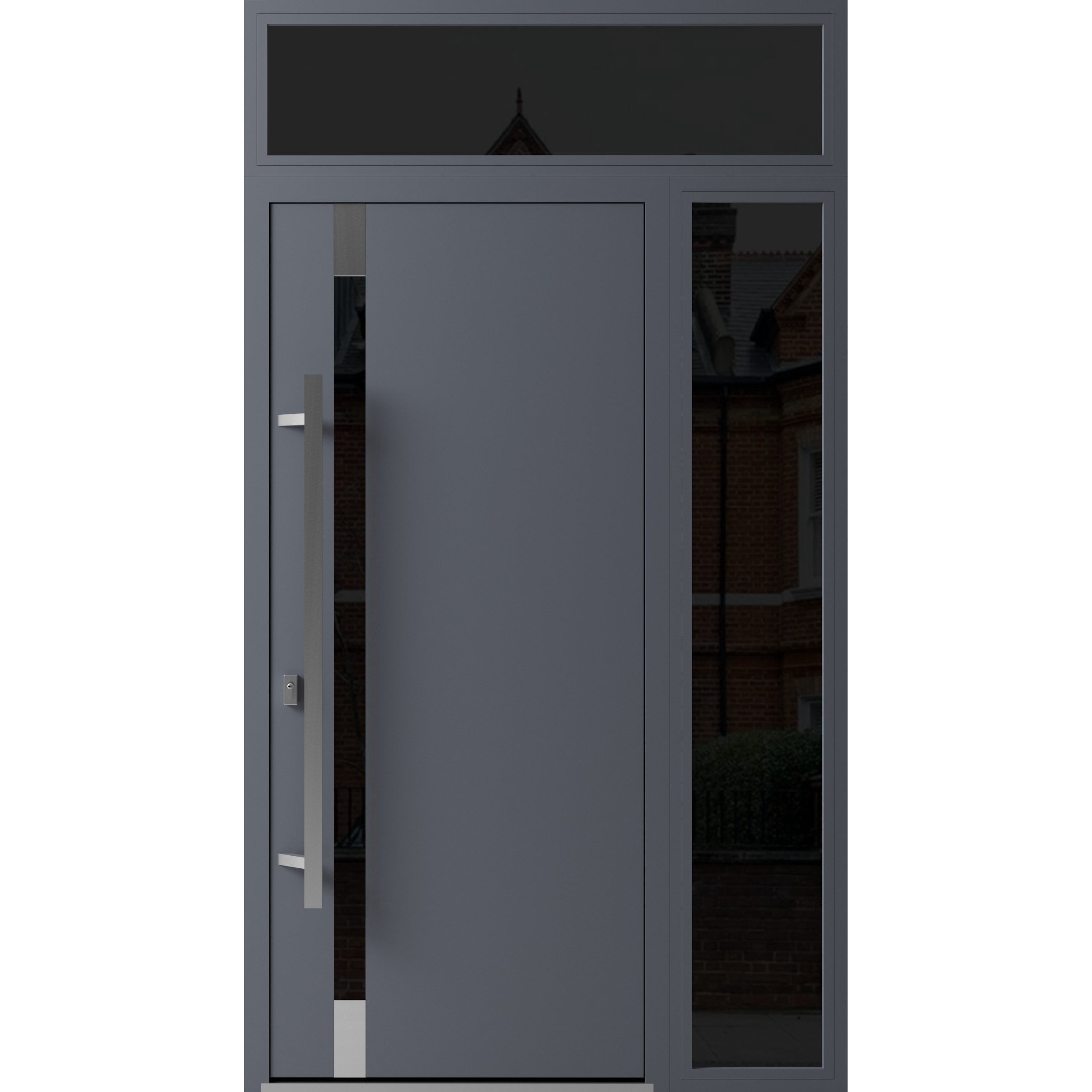 Front Exterior Prehung Steel Door / Ronex 1011 Grey / Side and Top ...