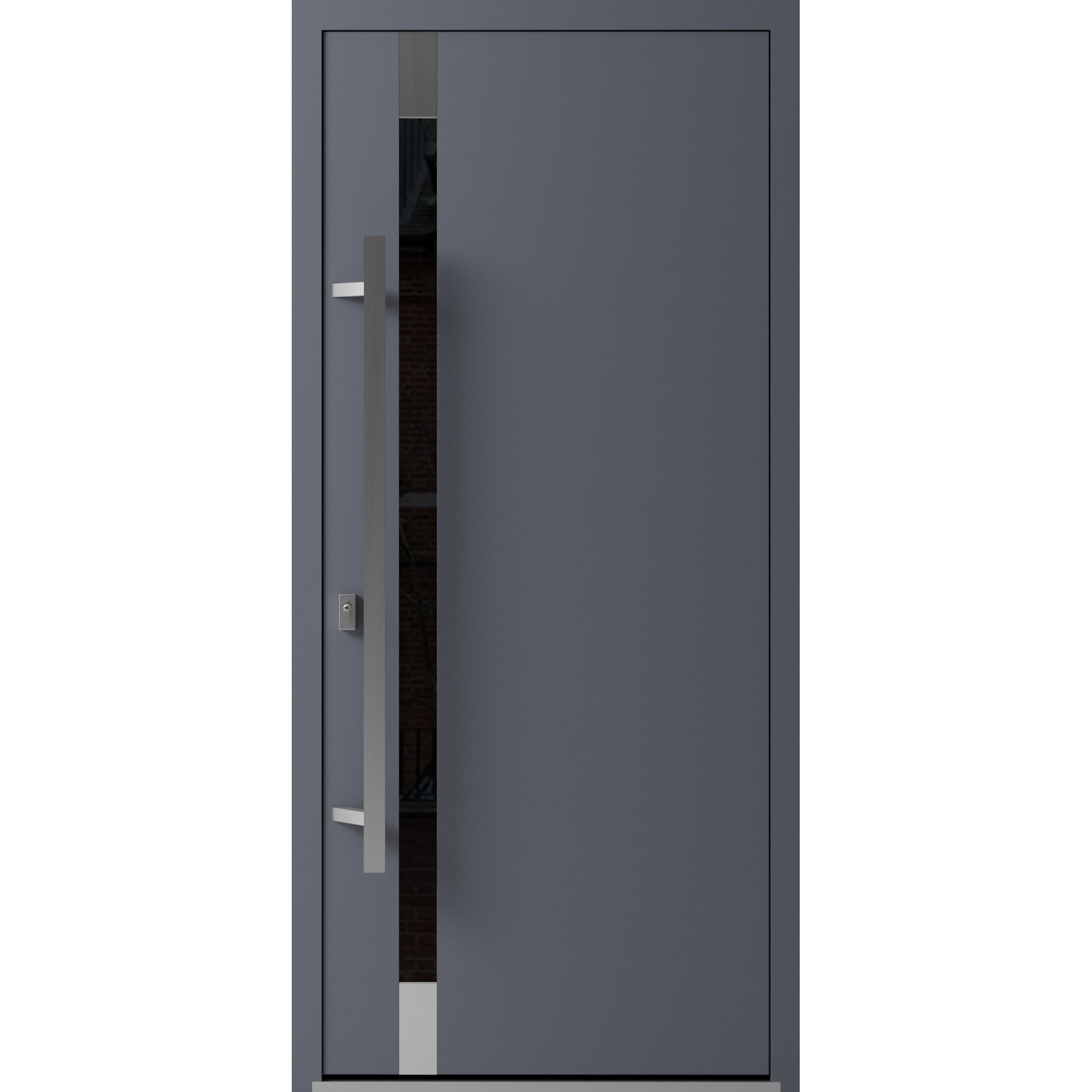 Front Exterior Prehung Steel Door / Ronex 1011 Grey / Stainless Inserts ...