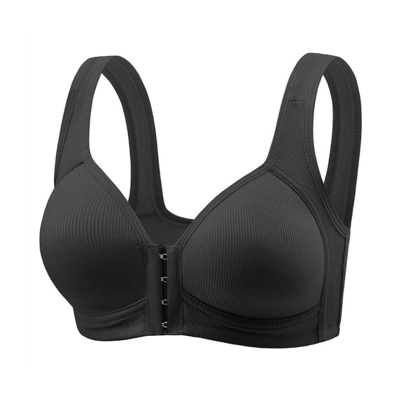 Front Fasten Push Up Bra Soft Cotton Support Natural Shape Wireless ...