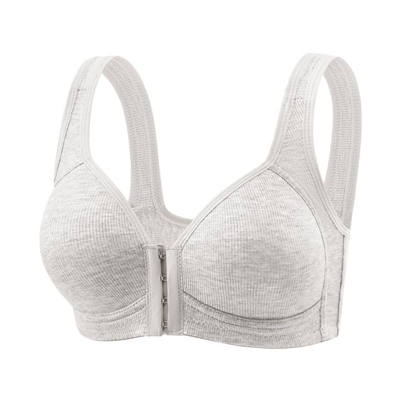 Front Fasten Push Up Bra Soft Cotton Support Natural Shape Wireless ...