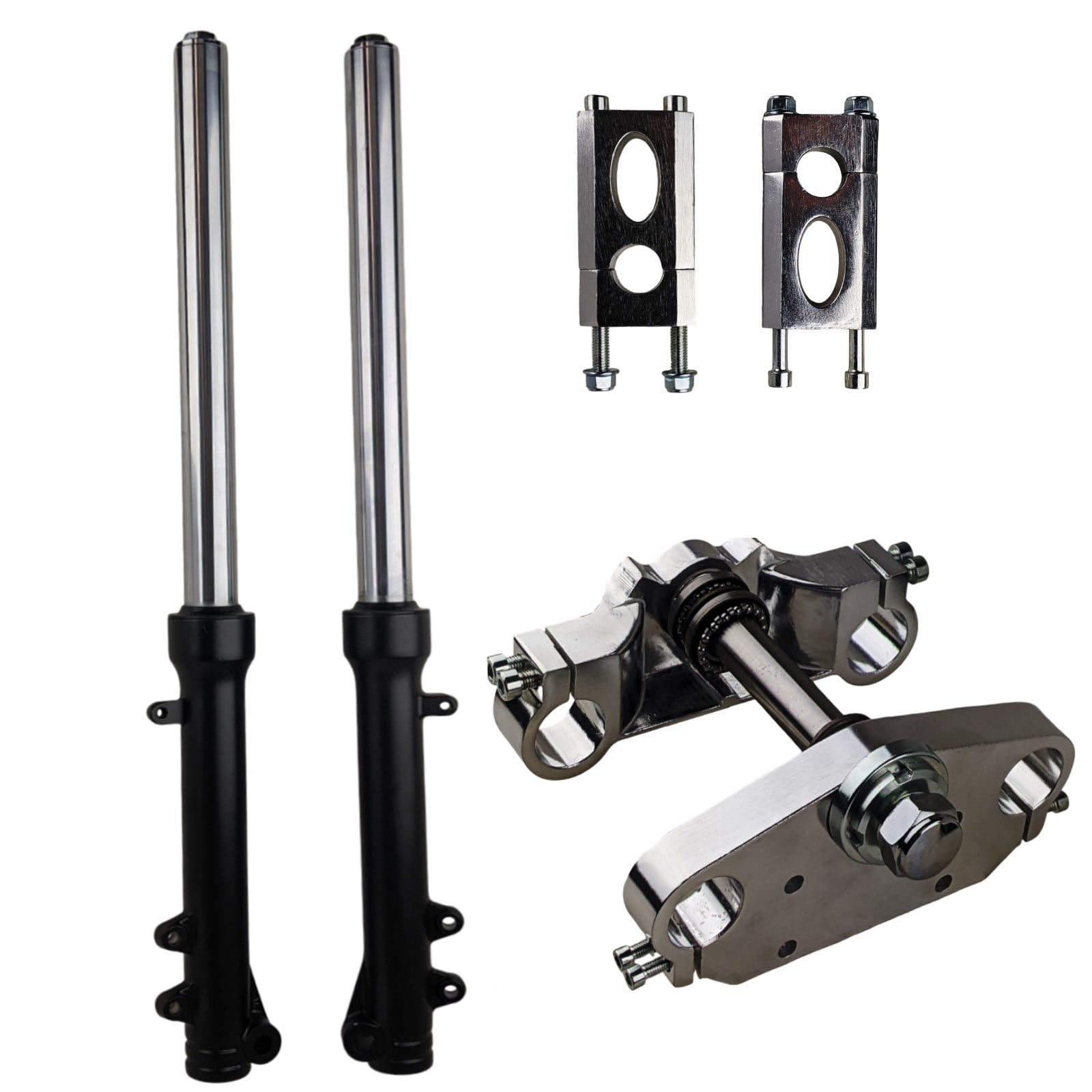 Front Fork Shock Set with Triple Tree Clamp 25” Front End Forks 33mm ...
