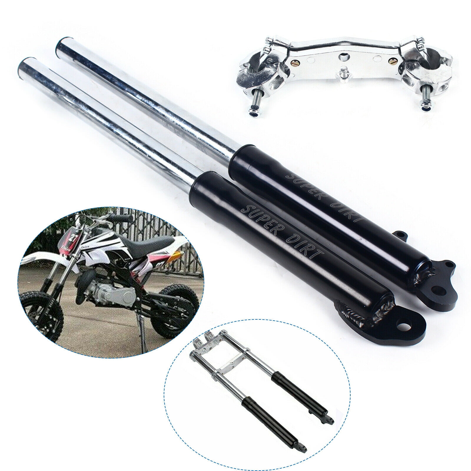 Front Fork Shocker For Small mini Triple Dirt Pit Bike Pro Trail 49CC 2 ...