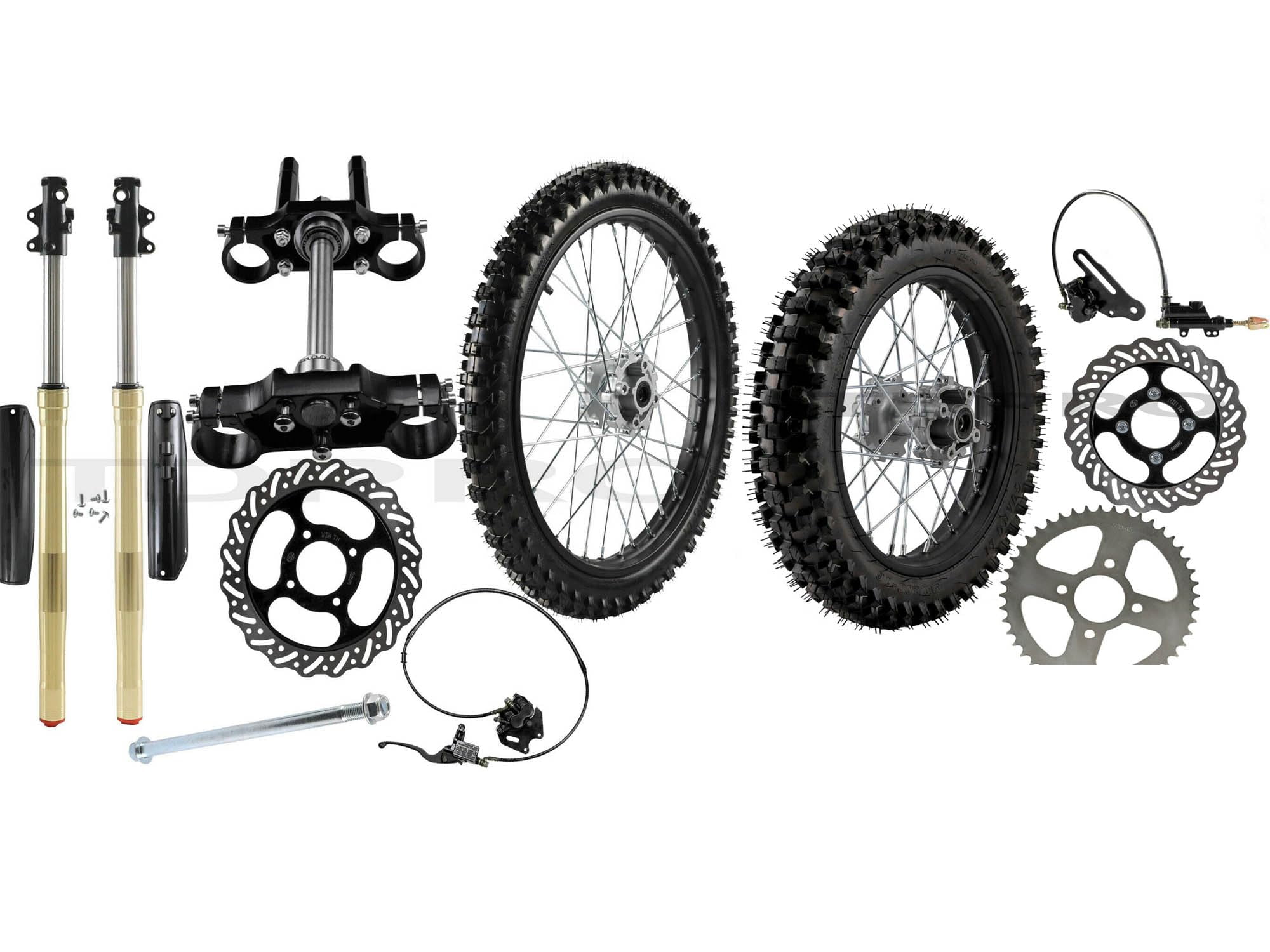 Front Forks End + 19" /16" Wheel 90/100-16 & 70/100-19 Tire and Rim ...