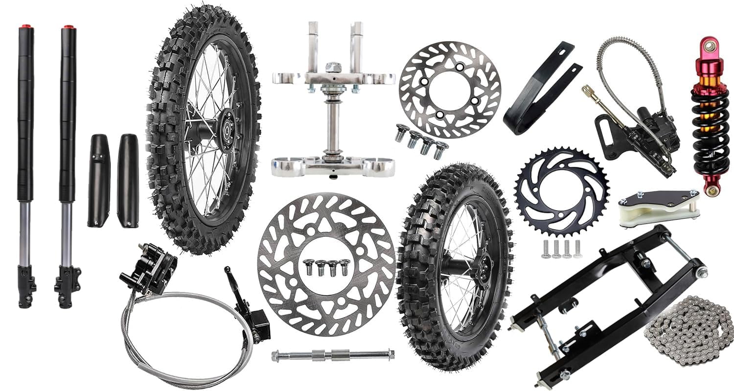 Front Forks + Rear SwingArm Kit 14" 12" Complete Wheel 80/100-12 60/100 ...