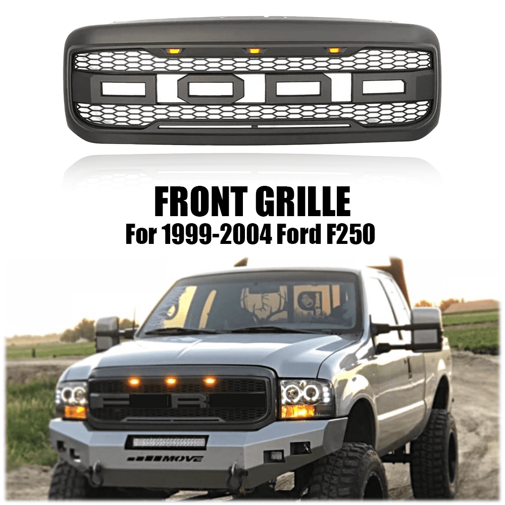 Front Grill Fit For 1999-2004 Ford F250 Grill W/E Lights - Walmart.com