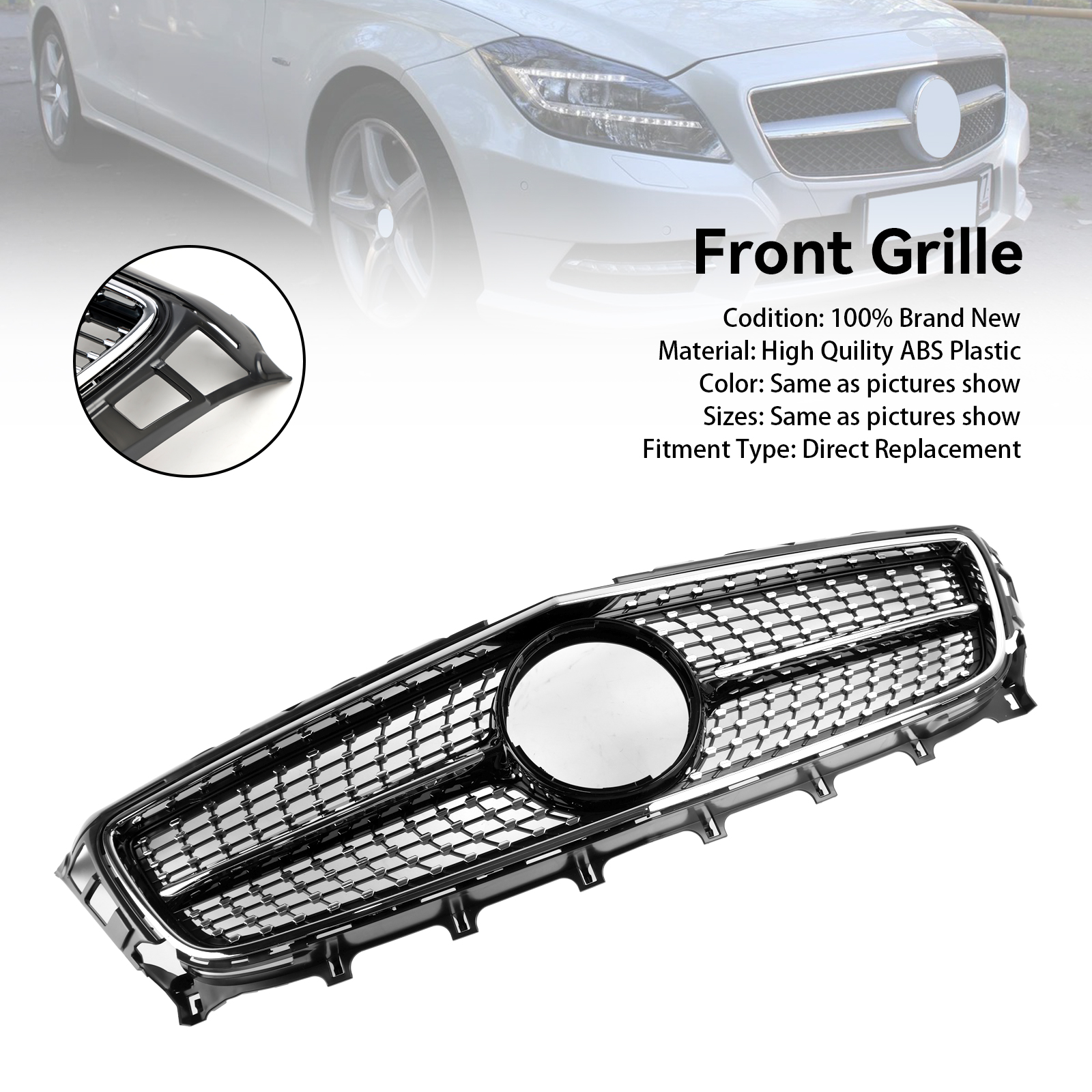 Front Grill Grille Fit for Mercedes-Benz W218 CLS-Class ClS350/500/550 ...