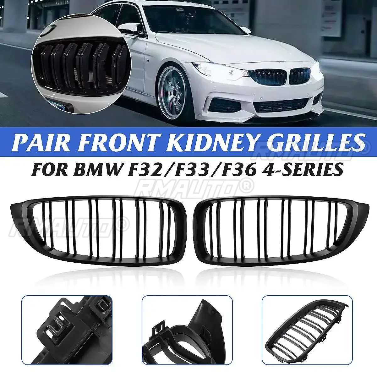Front Grill Grilles Kidney Replacement for BMW 4 Series F32 F33 F36 F80 ...