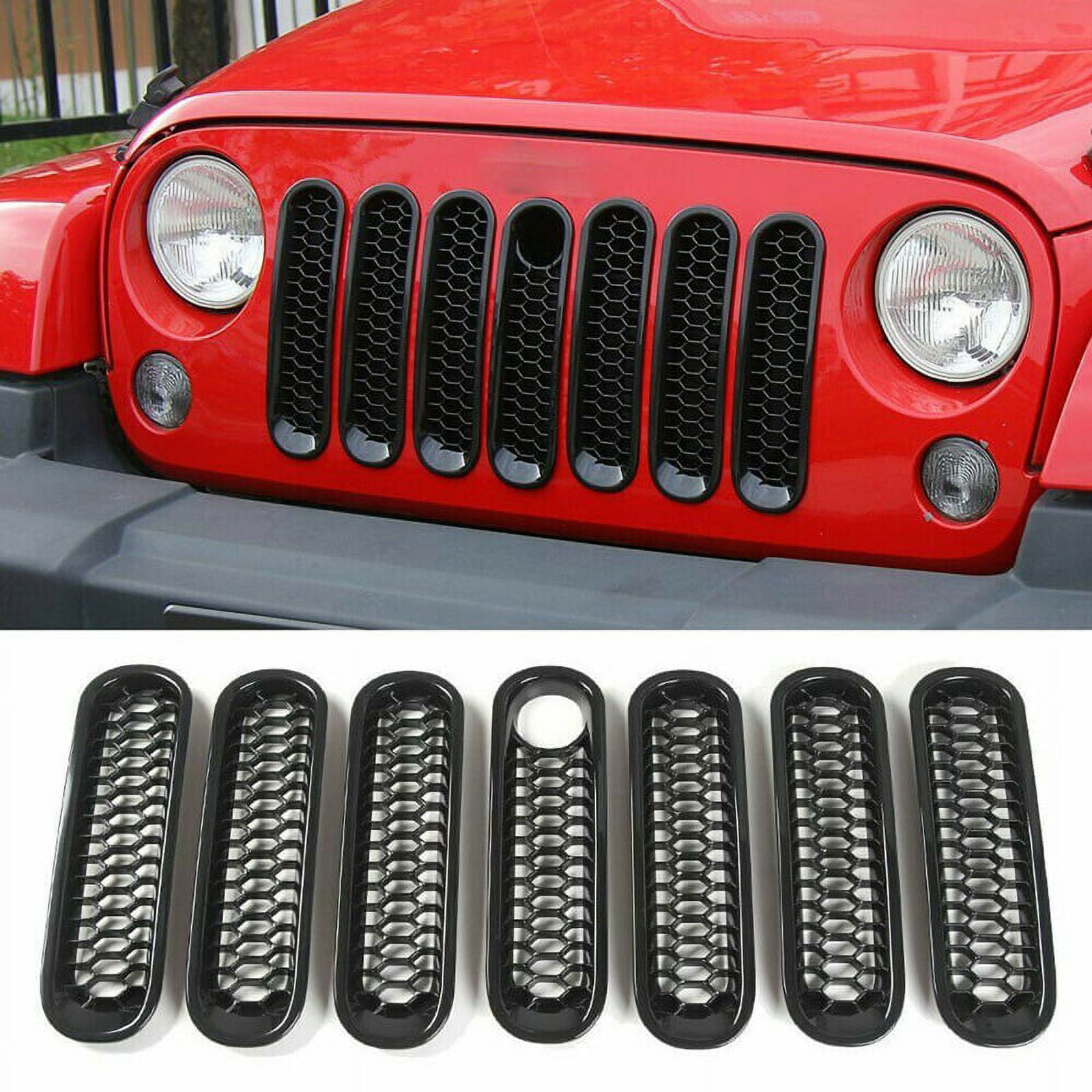 Front Grill Mesh Inserts Kit Honeycomb Clip-in Grille Guard Mesh Grille ...