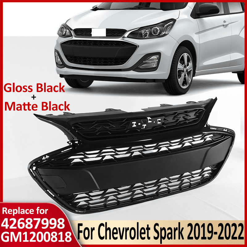 Front Grille Assembly Gloss+Matte Black For Chevrolet Spark 2019-2022 ...